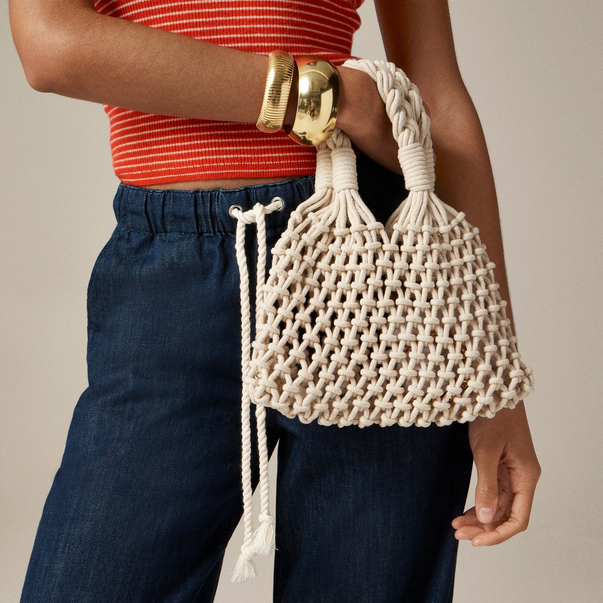 J.Crew: Small Cadiz Hand-knotted Rope Tote For Women