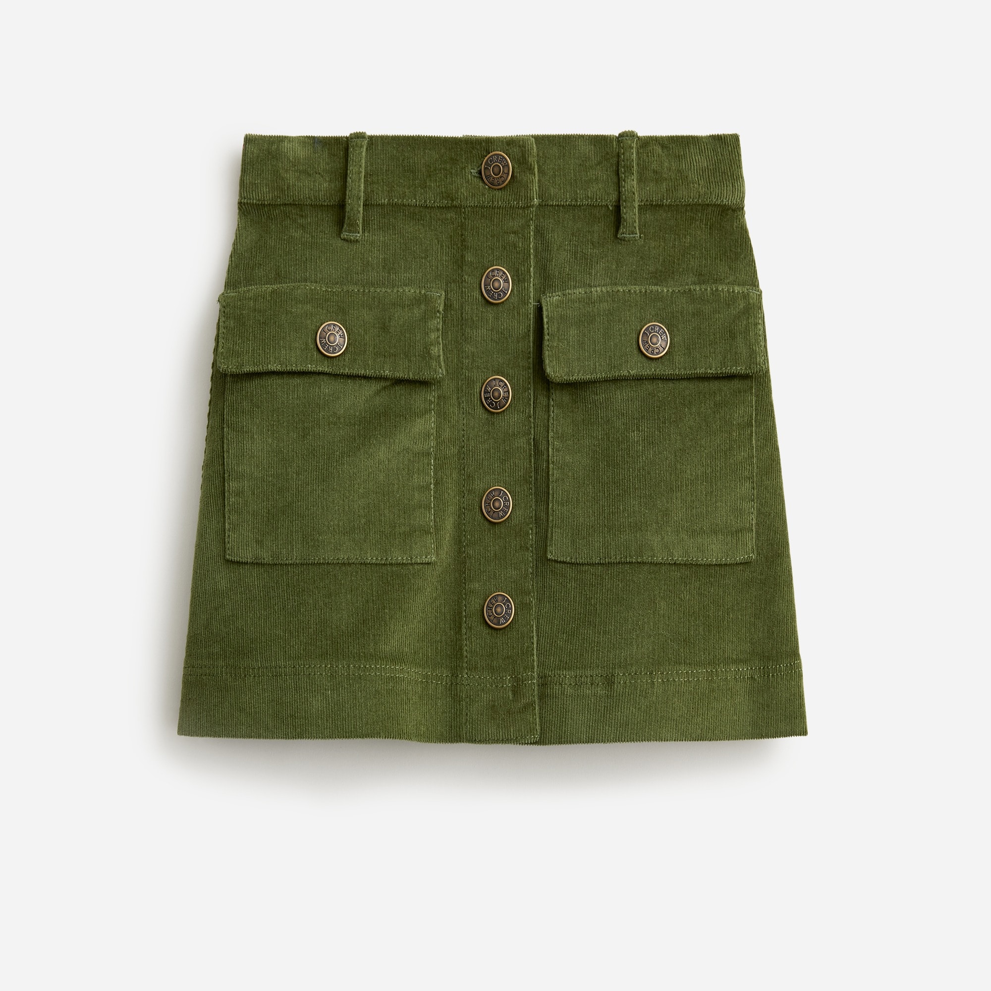 J.Crew: Girls' Button-front Corduroy Skirt For Girls