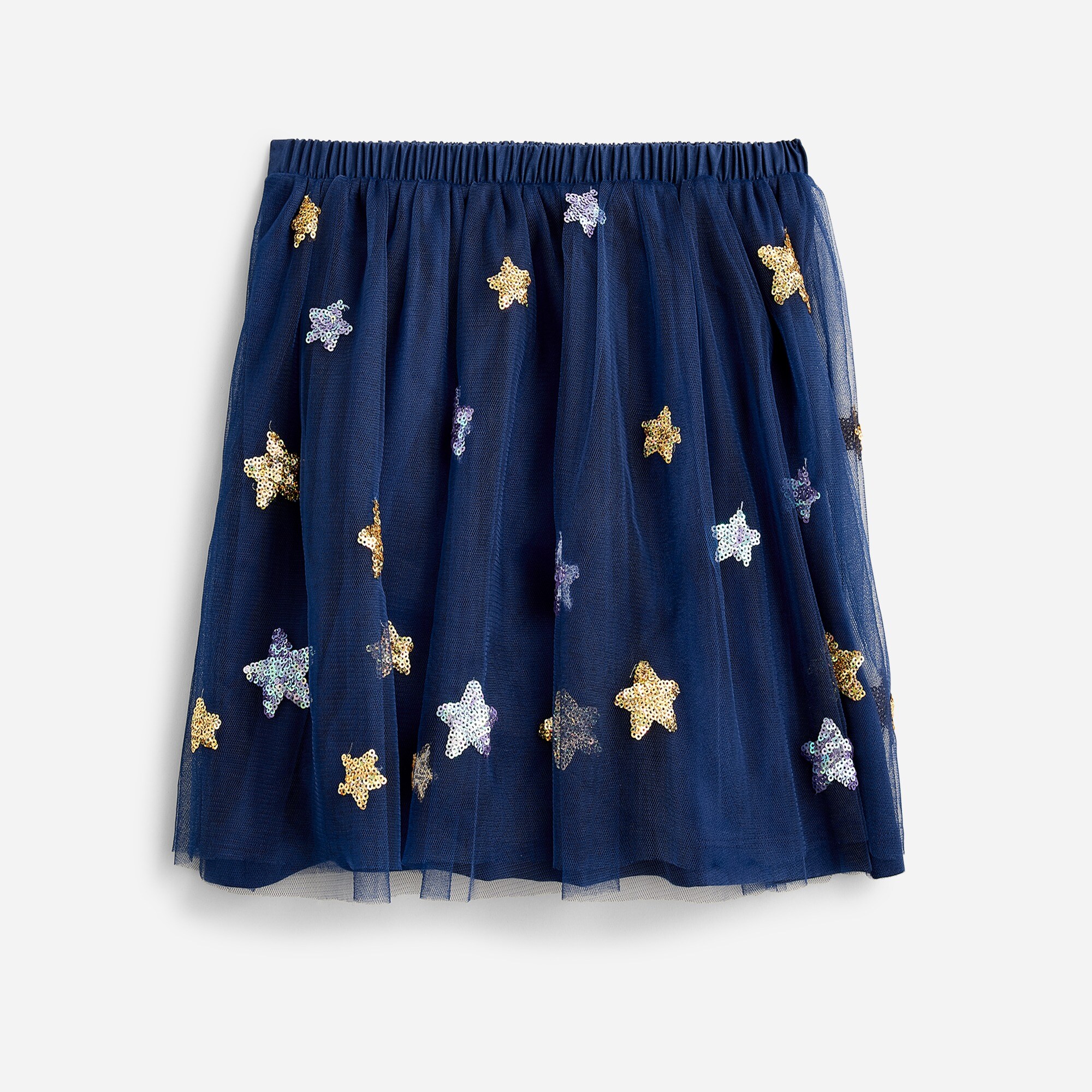 J.Crew: Girls' Tulle Skirt With Star Sequins For Girls