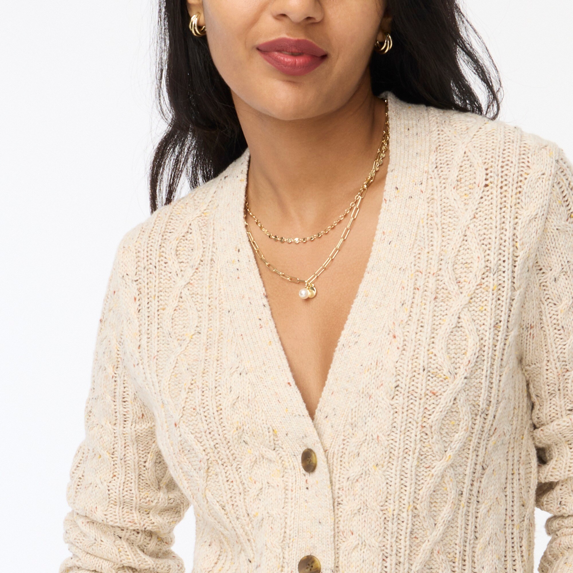 Factory: Donegal Cable Cardigan Sweater For Women