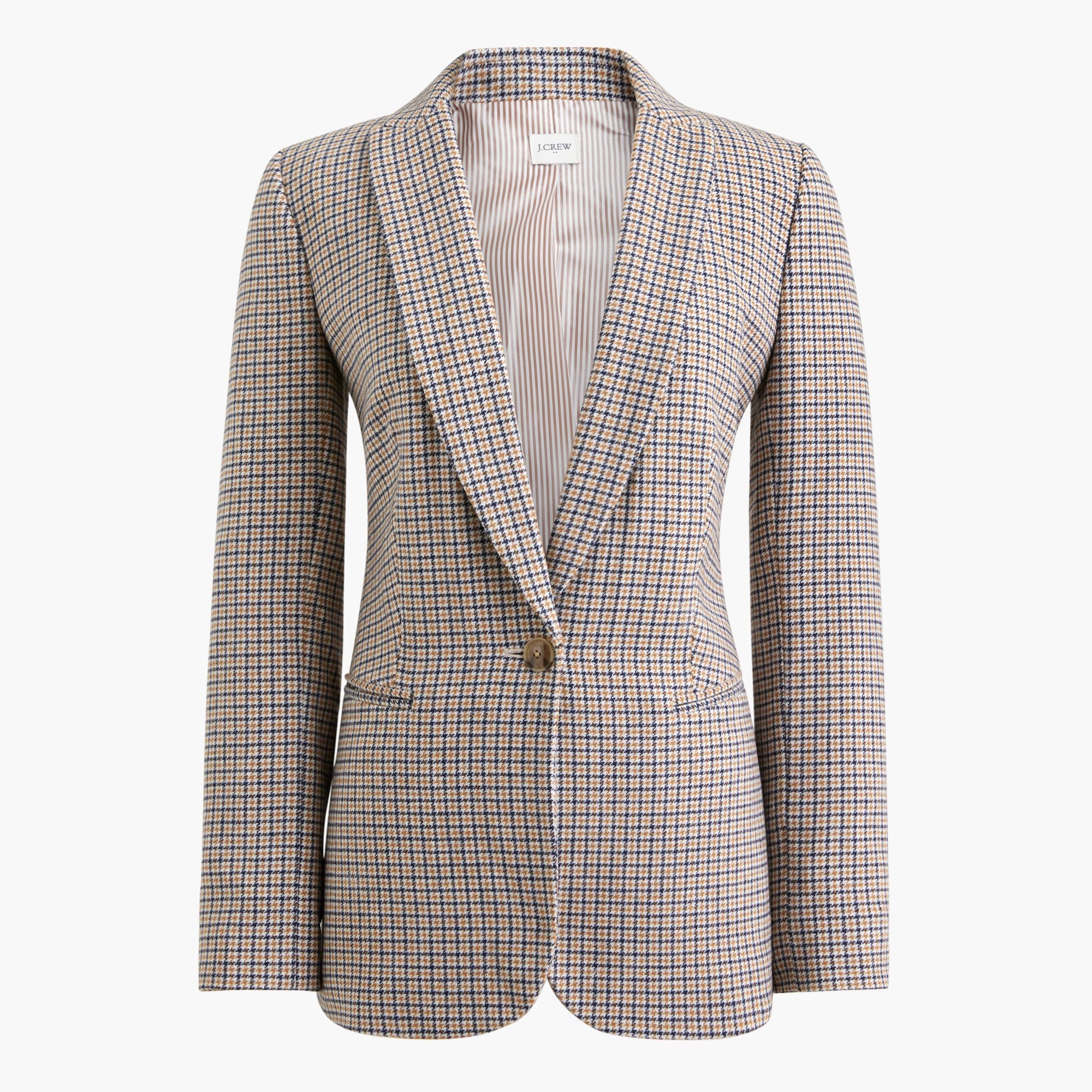 Factory: Checkered One-button Blazer For Women