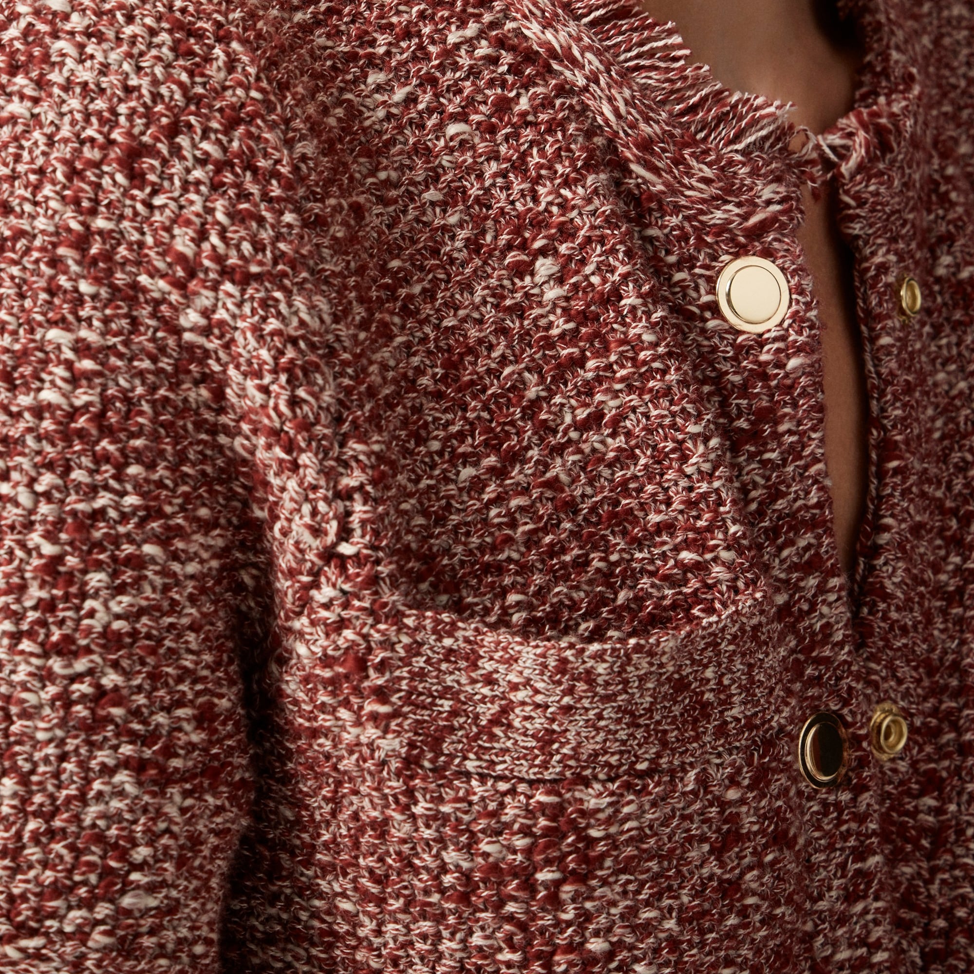 J.Crew: Cropped Fringe-trim Lady Jacket In Marled Yarn For Women