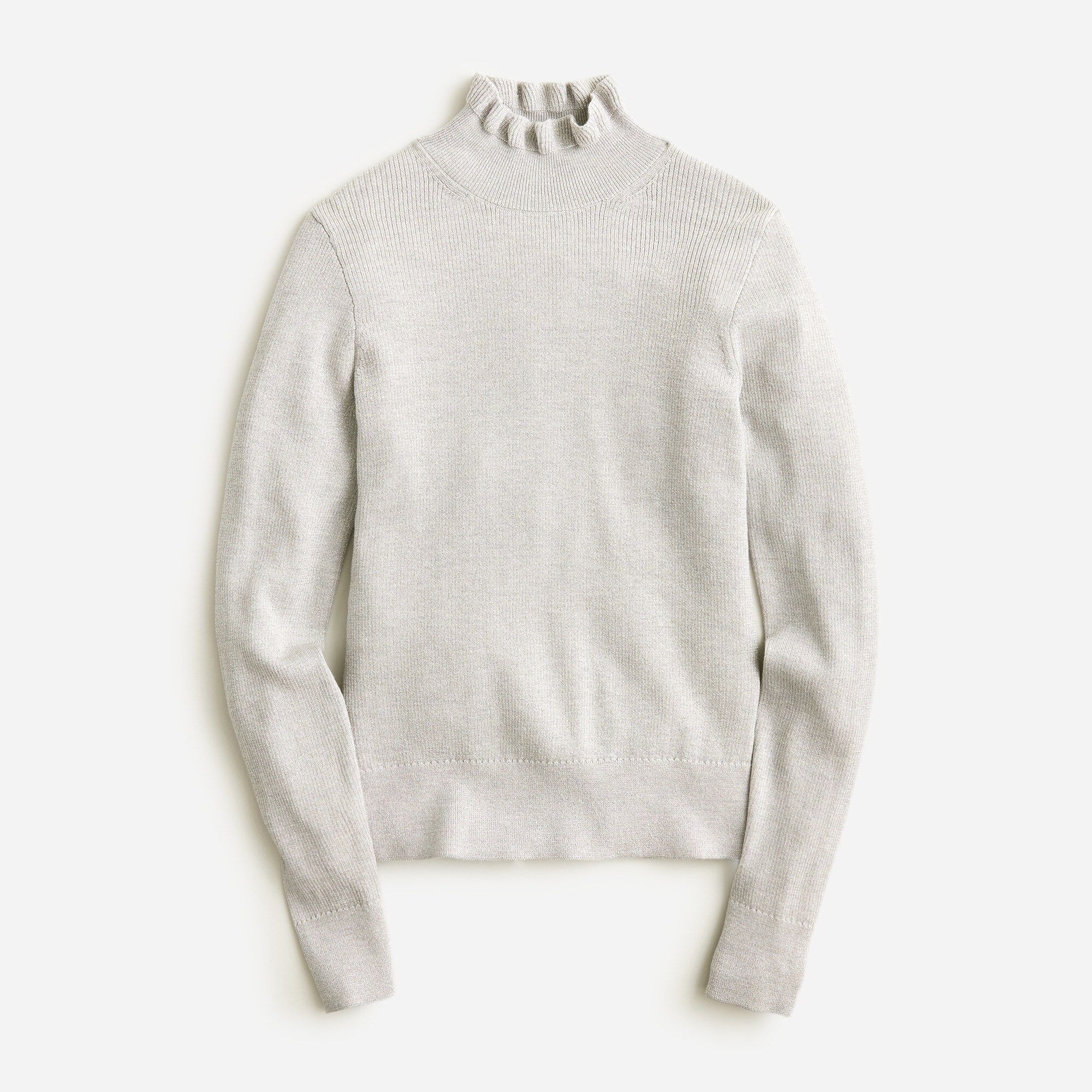 J.Crew: Metallic Merino Wool Ruffleneck Sweater For Women