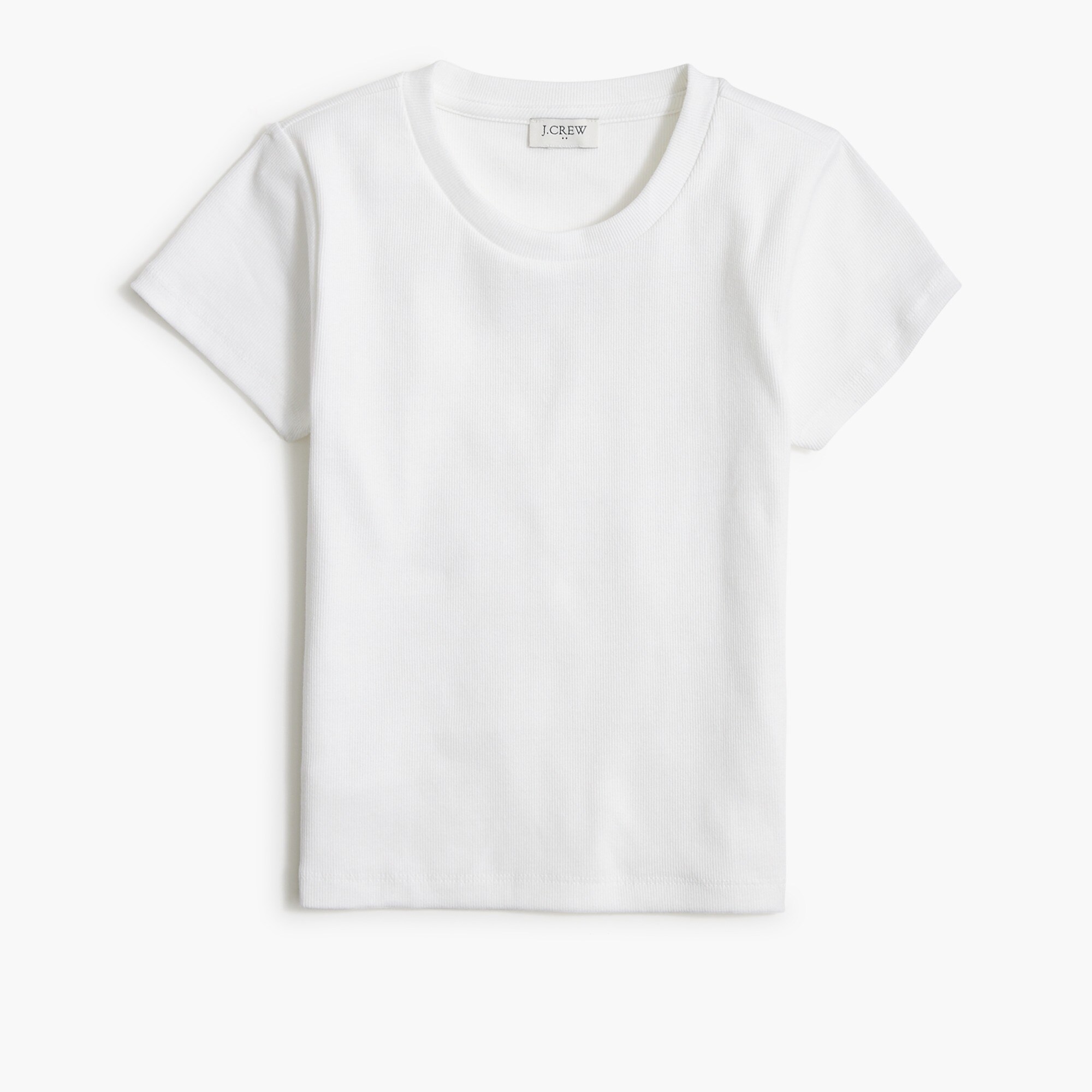 Factory: Crewneck Cropped Ribbed Tee For Women