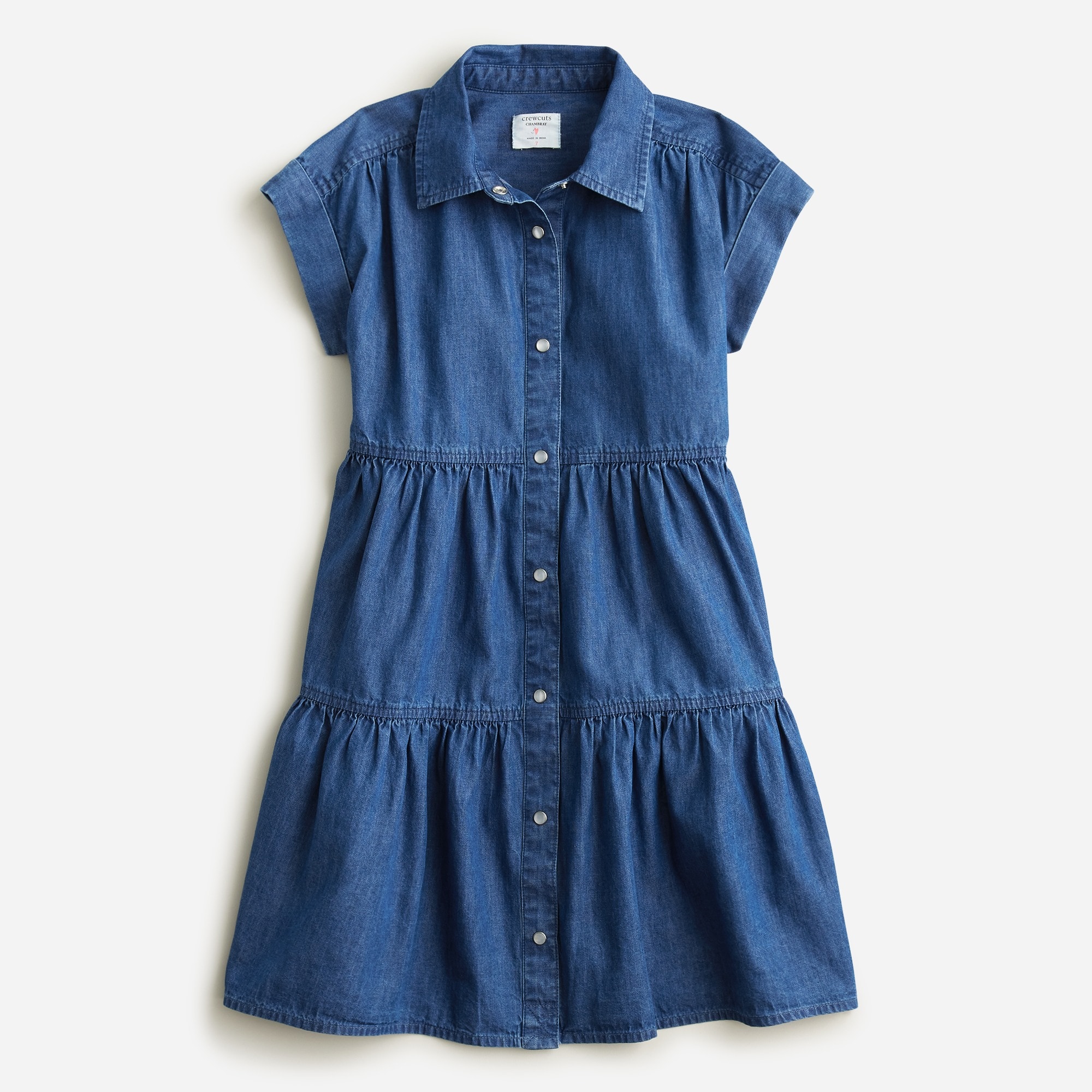 J.Crew: Girls' Button-front Chambray Shirtdress For Girls
