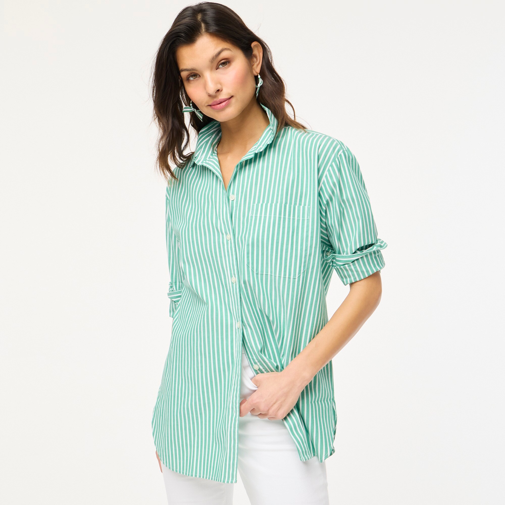 Factory: Relaxed Button-up Shirt For Women
