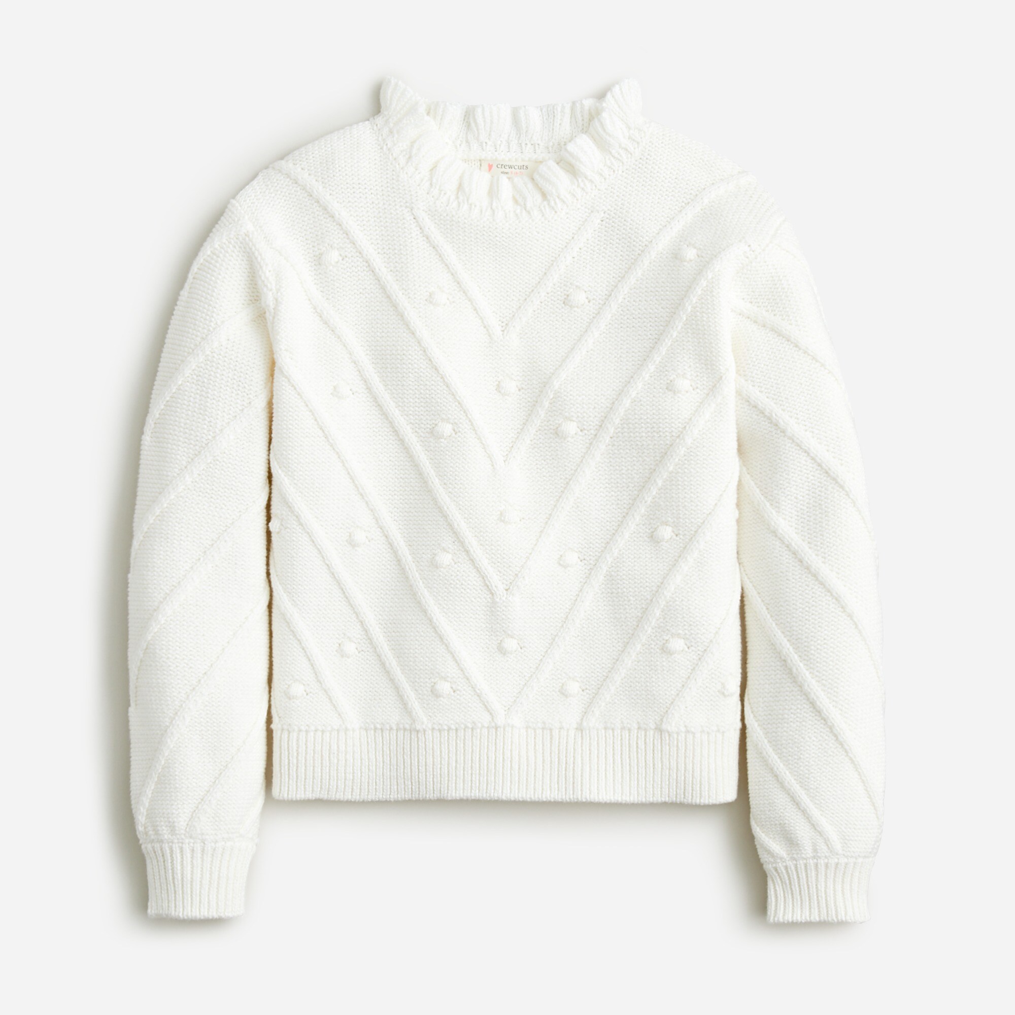 J.Crew: Girls' Ruffleneck Bobble Sweater For Girls