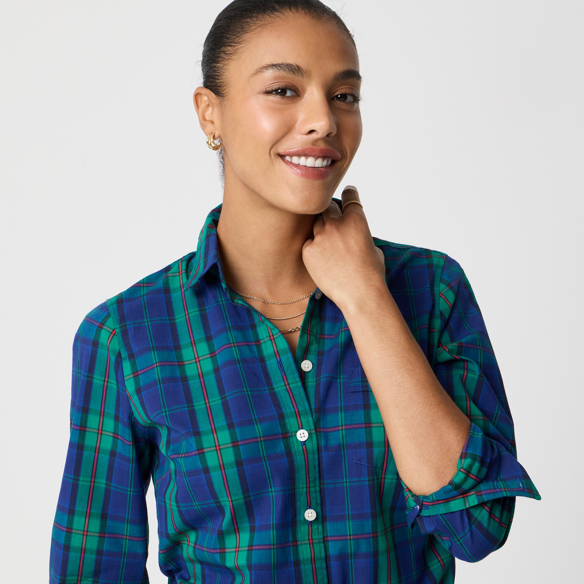 Lightweight Cotton-blend Shirt In Signature Fit For Women | Factory