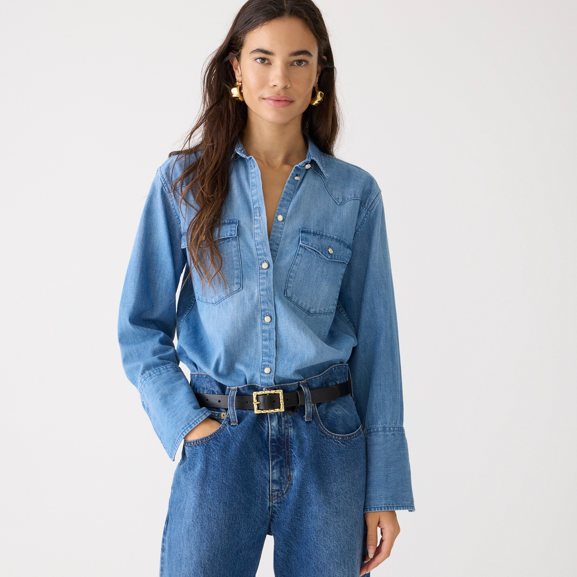 J.Crew: Garçon Chambray Shirt For Women
