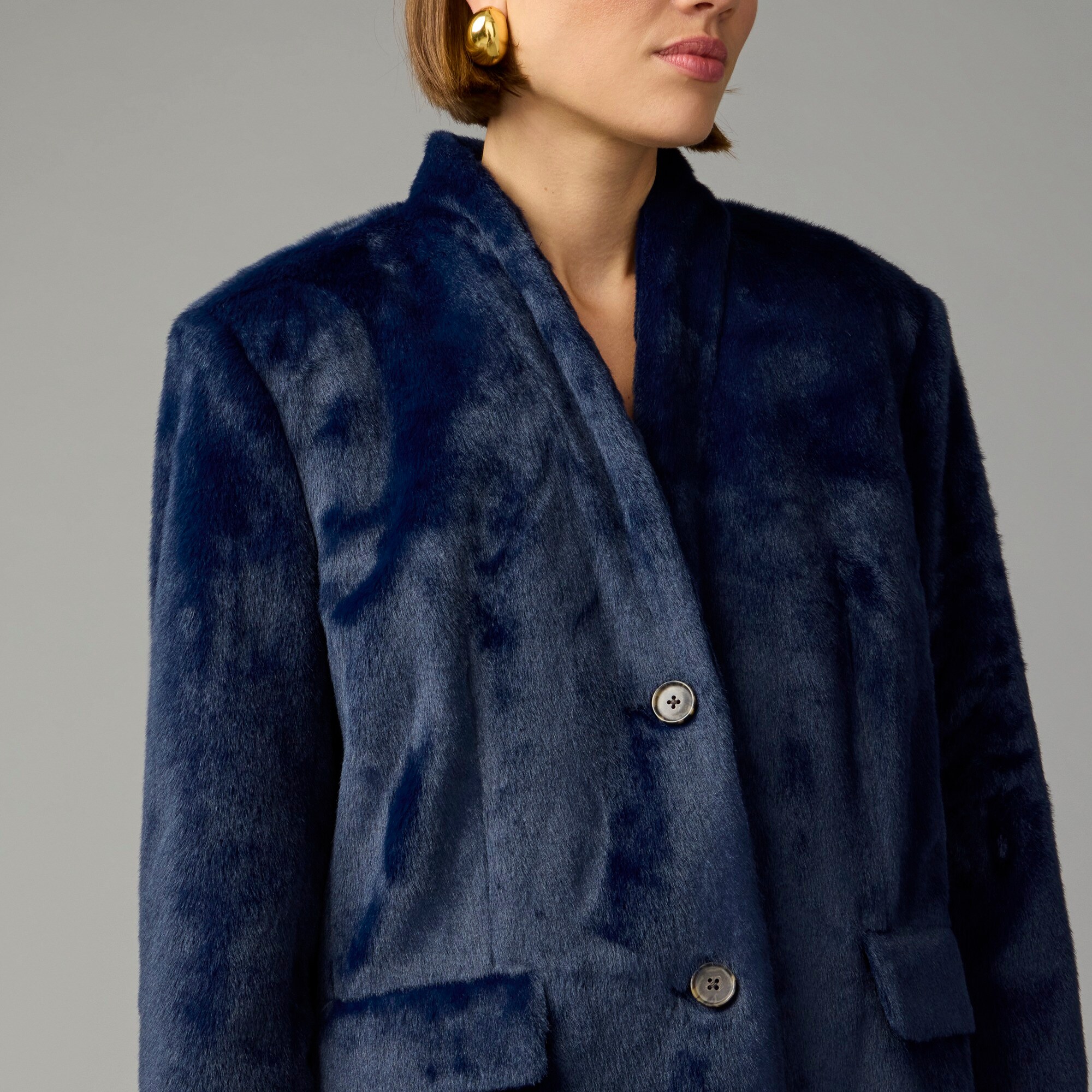 J.Crew: Collection Palais Topcoat In Brushed Faux Fur For Women