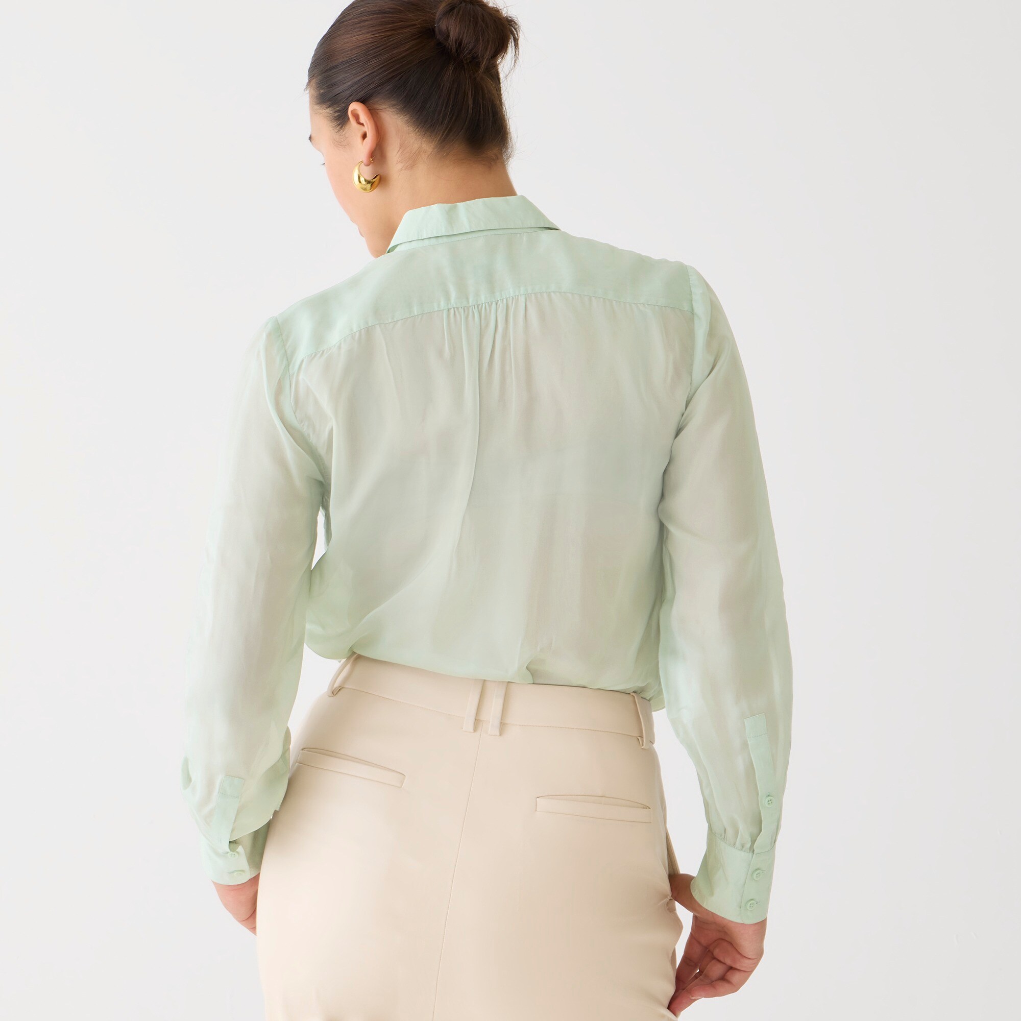 J.Crew: Button-up Shirt In Sheer Organza For Women