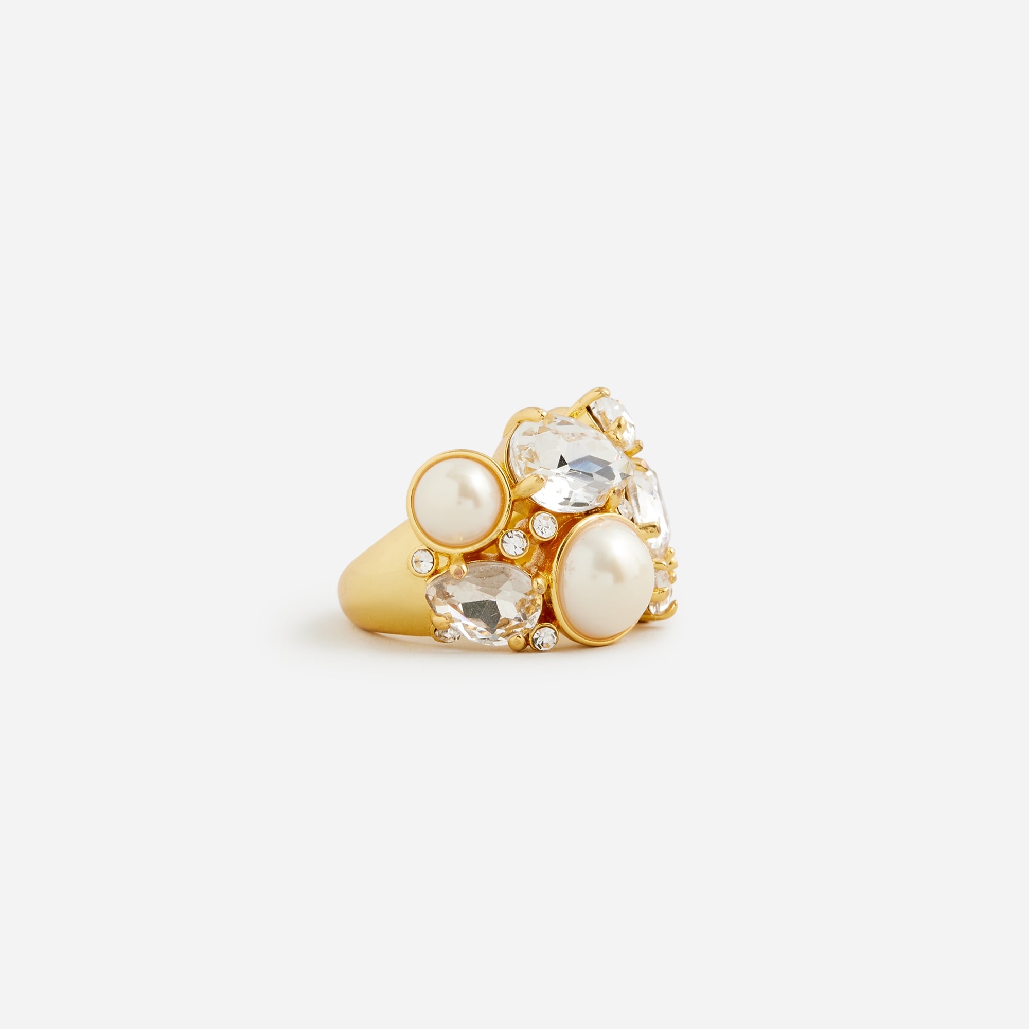 J.Crew: Pearl And Crystal Ring For Women