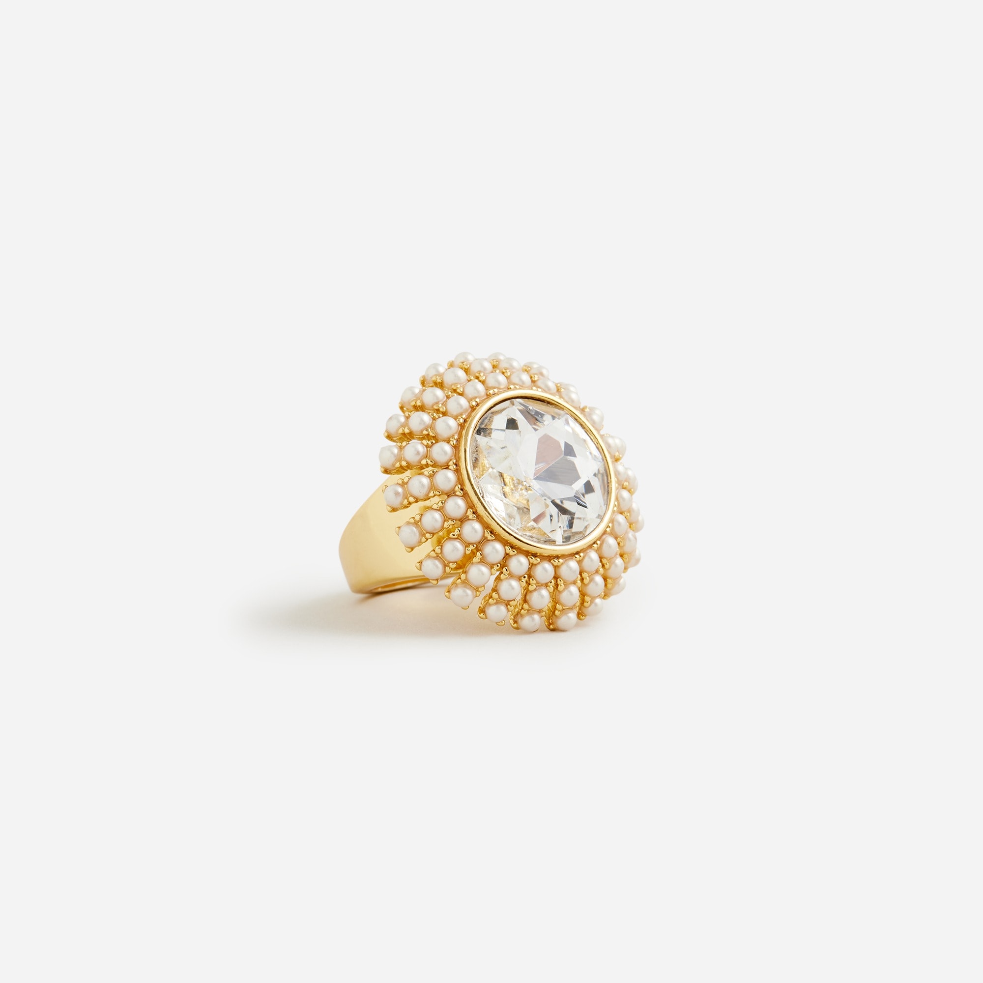J.Crew: Pearl And Crystal Cocktail Ring For Women