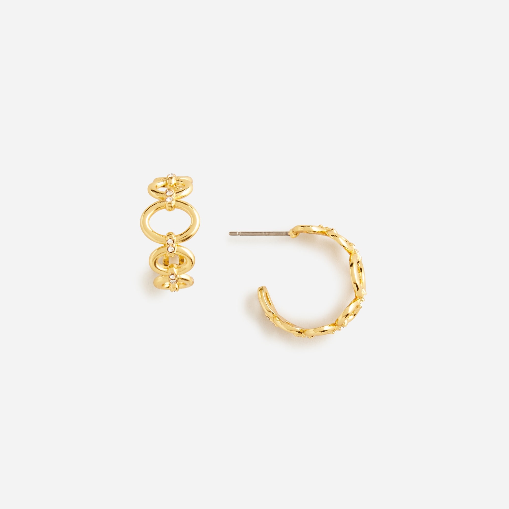 J.Crew: Metallic Oval-link Hoops For Women