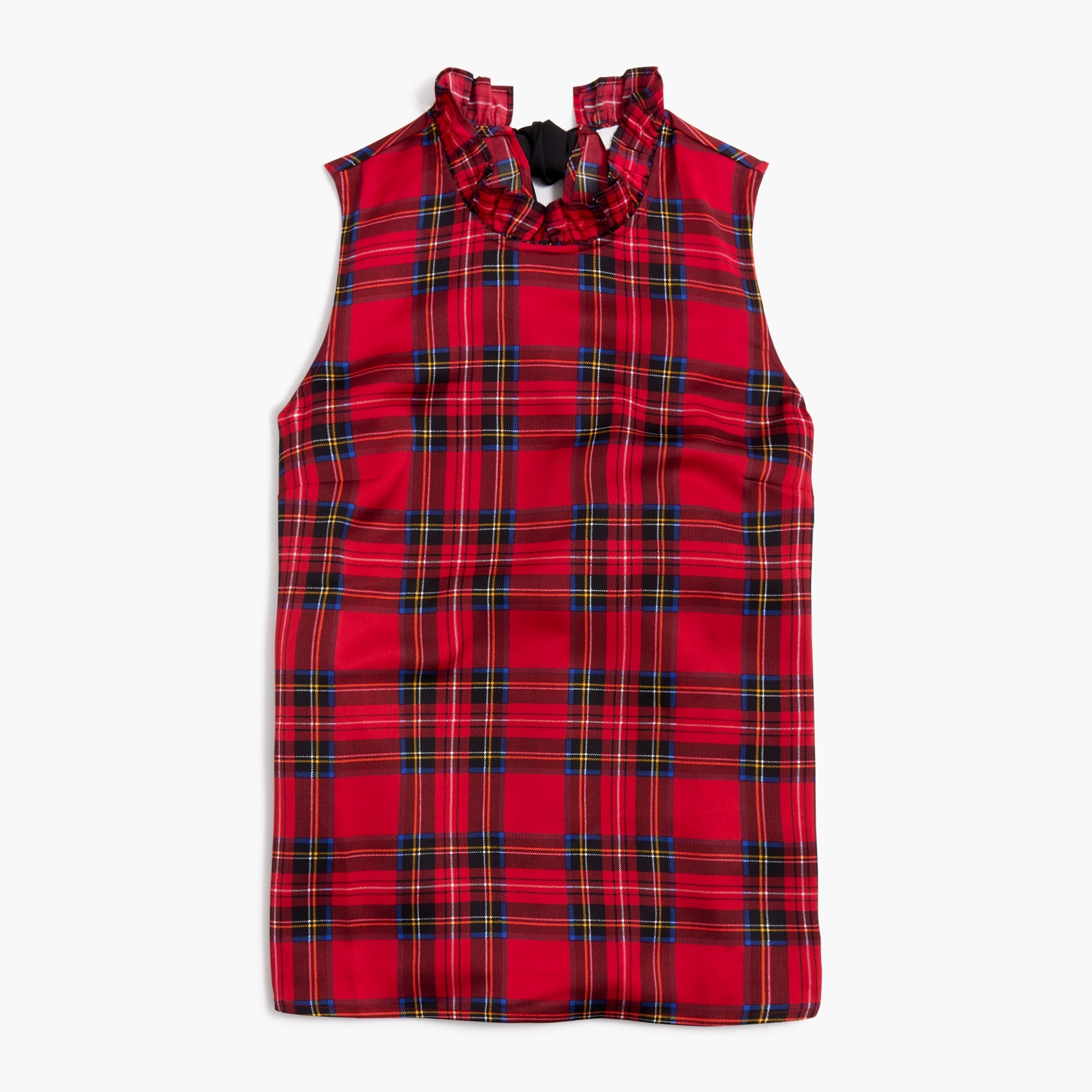 Factory: Tartan Ruffleneck Bow-back Top For Women