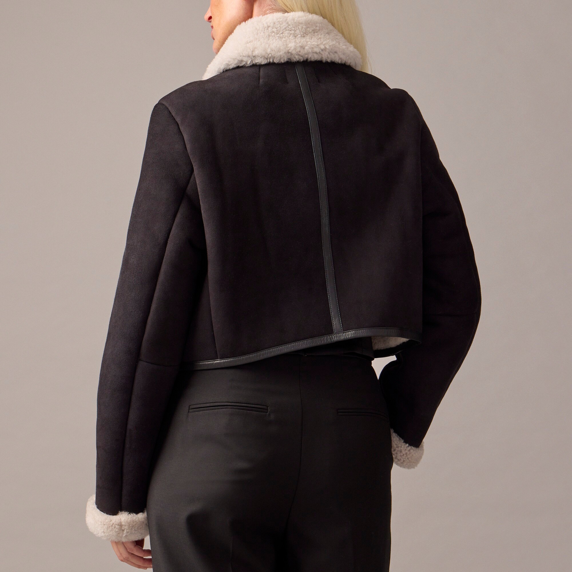 J.Crew: Collection Cropped Shearling Jacket For Women