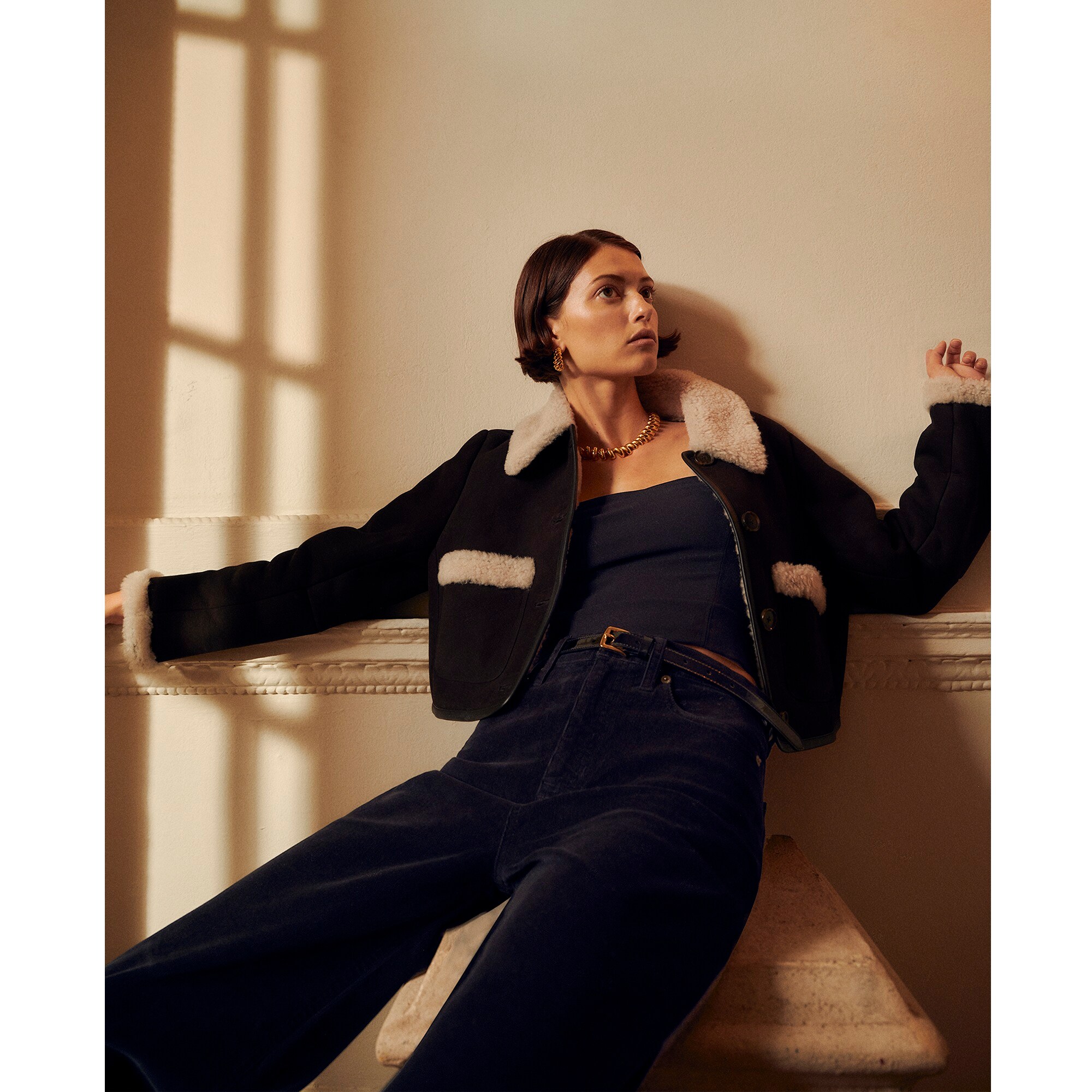 J.Crew: Collection Limited-edition Cropped Shearling Jacket For Women