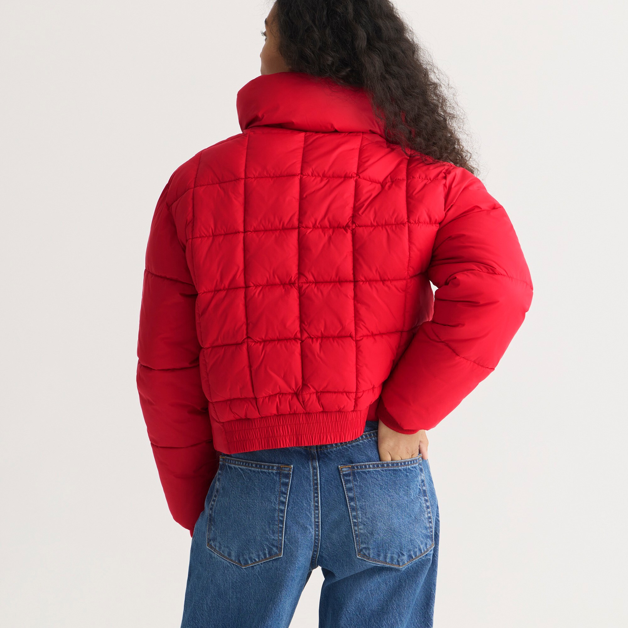 J.Crew: Cropped Puffer Jacket With PrimaLoft® For Women