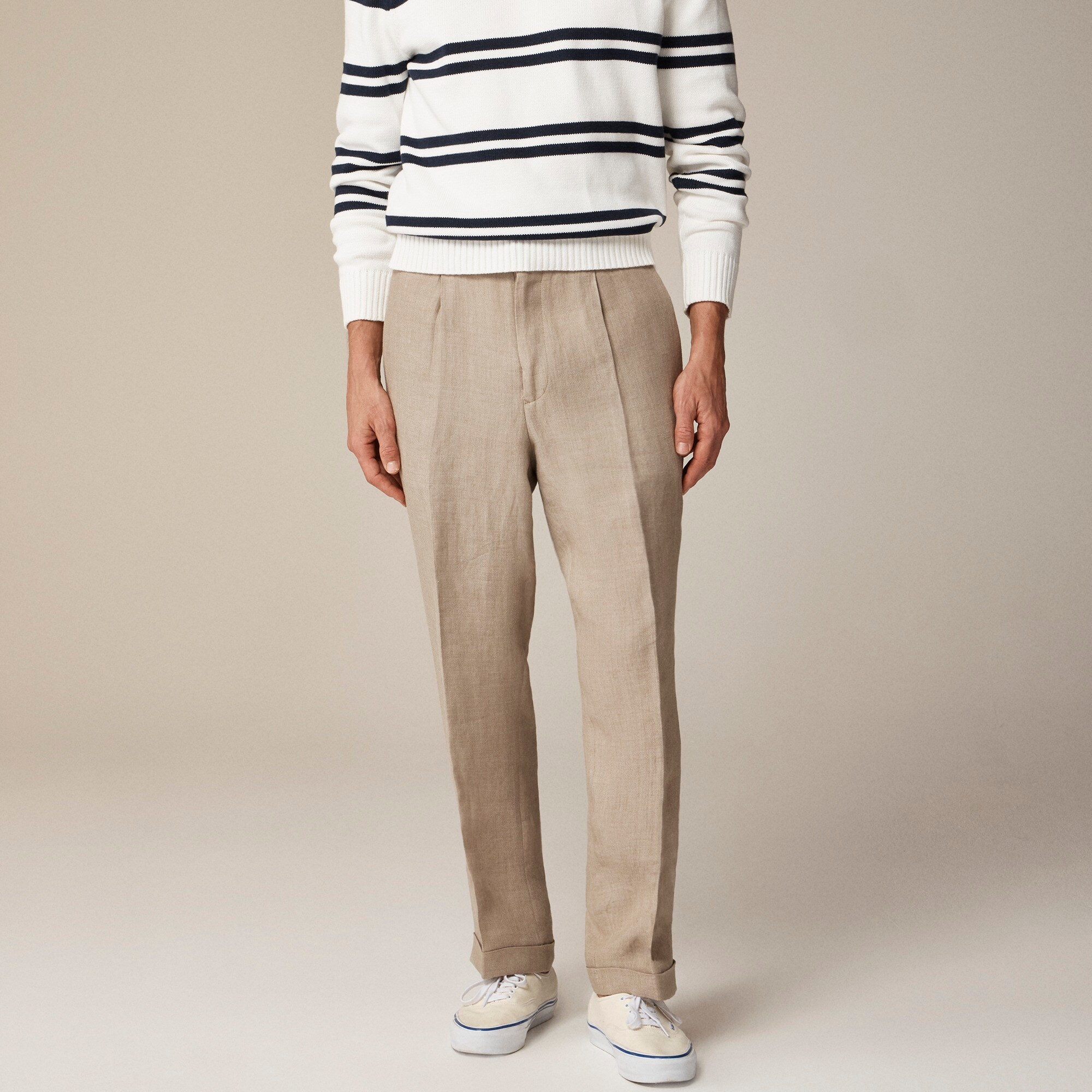 J.Crew: Crosby Classic-fit Pleated Suit Pant In Linen Blend For Men