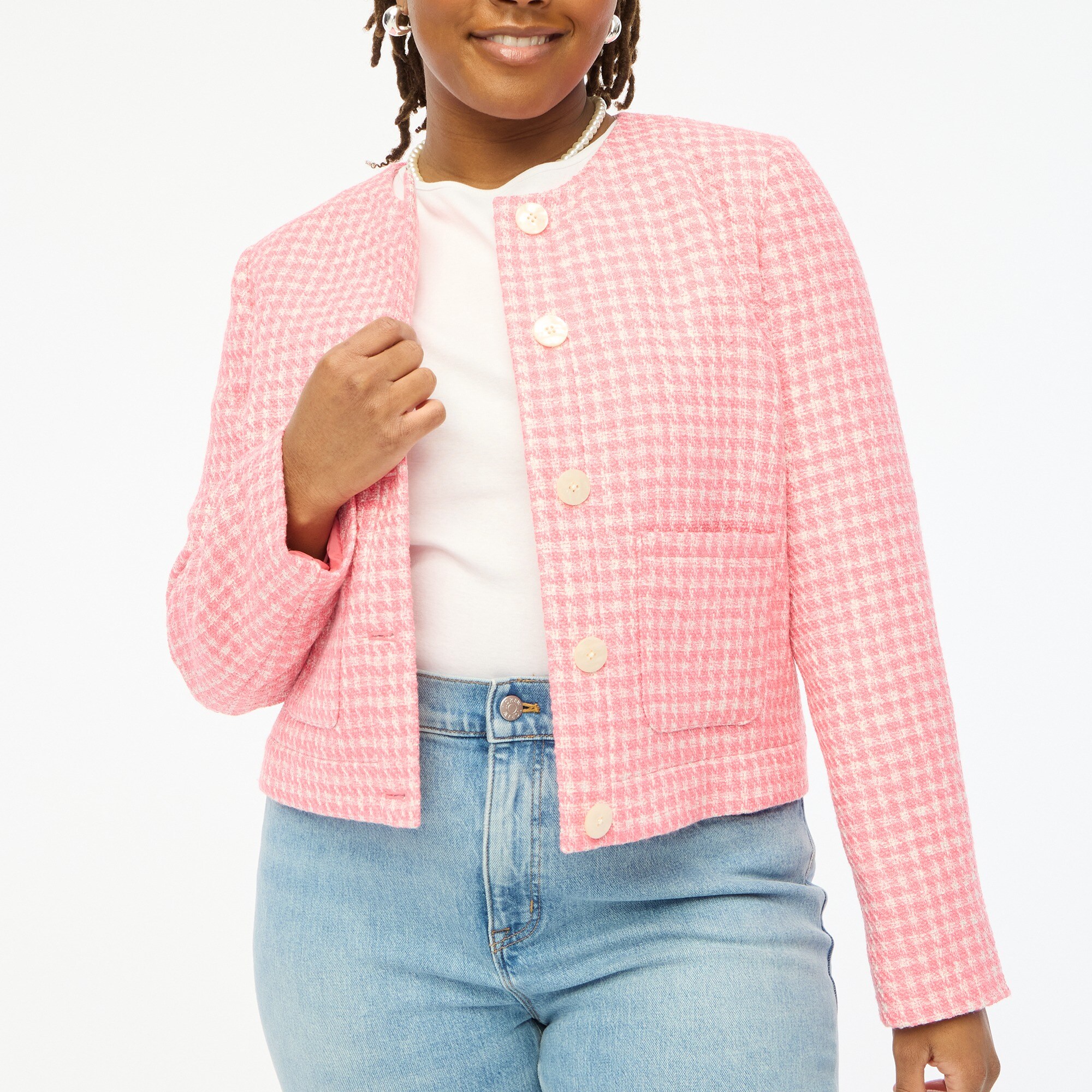 Factory: Tweed Patch-pocket Lady Jacket For Women