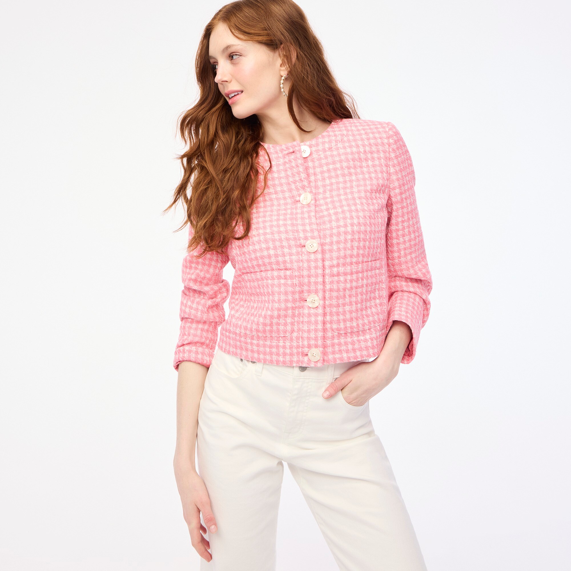 Factory: Tweed Patch-pocket Lady Jacket For Women