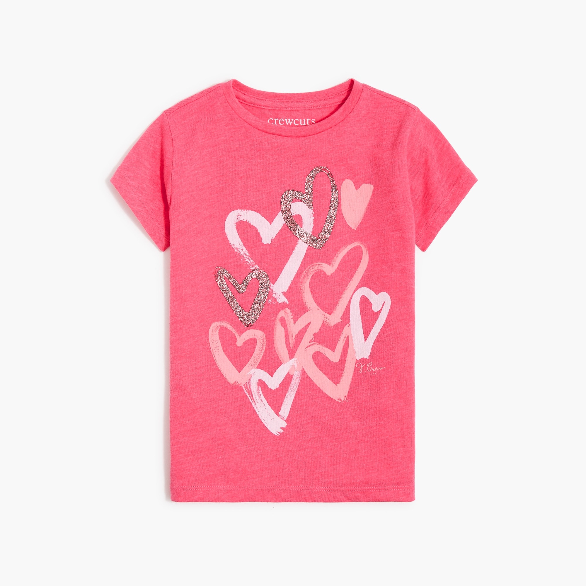 Factory: Girls' Glitter Hearts Graphic Tee For Girls