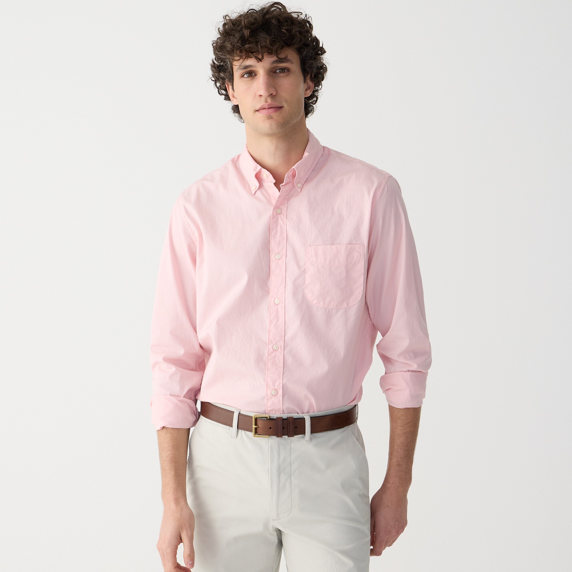 J.Crew: Secret Wash Cotton Poplin Shirt For Men