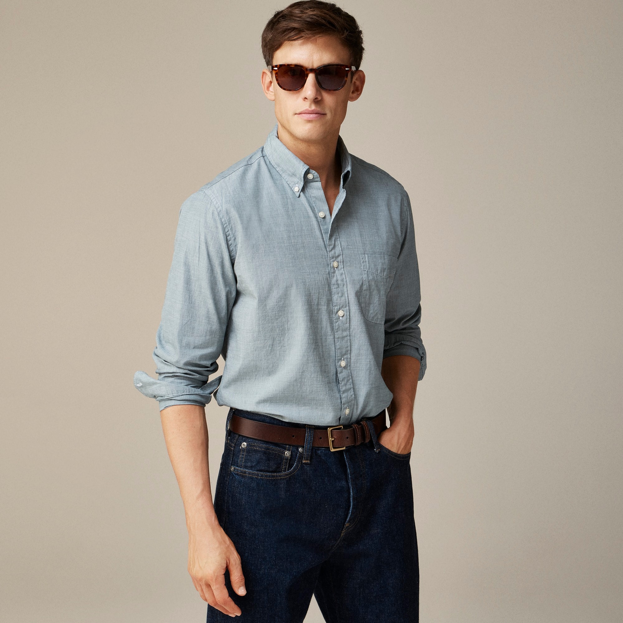 J.Crew: Secret Wash Cotton Poplin Shirt For Men
