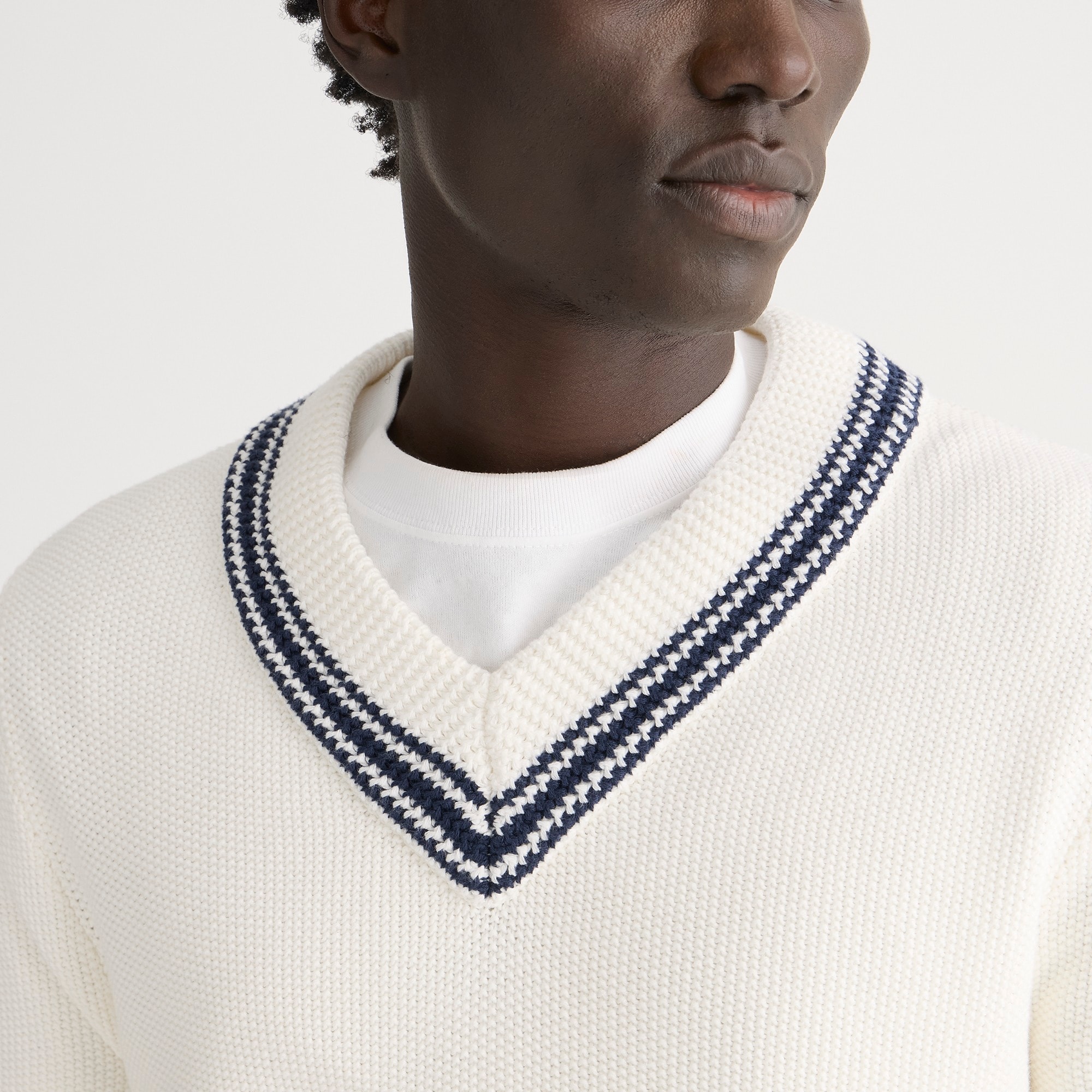 J.Crew: Cotton V-neck Cricket Sweater For Men