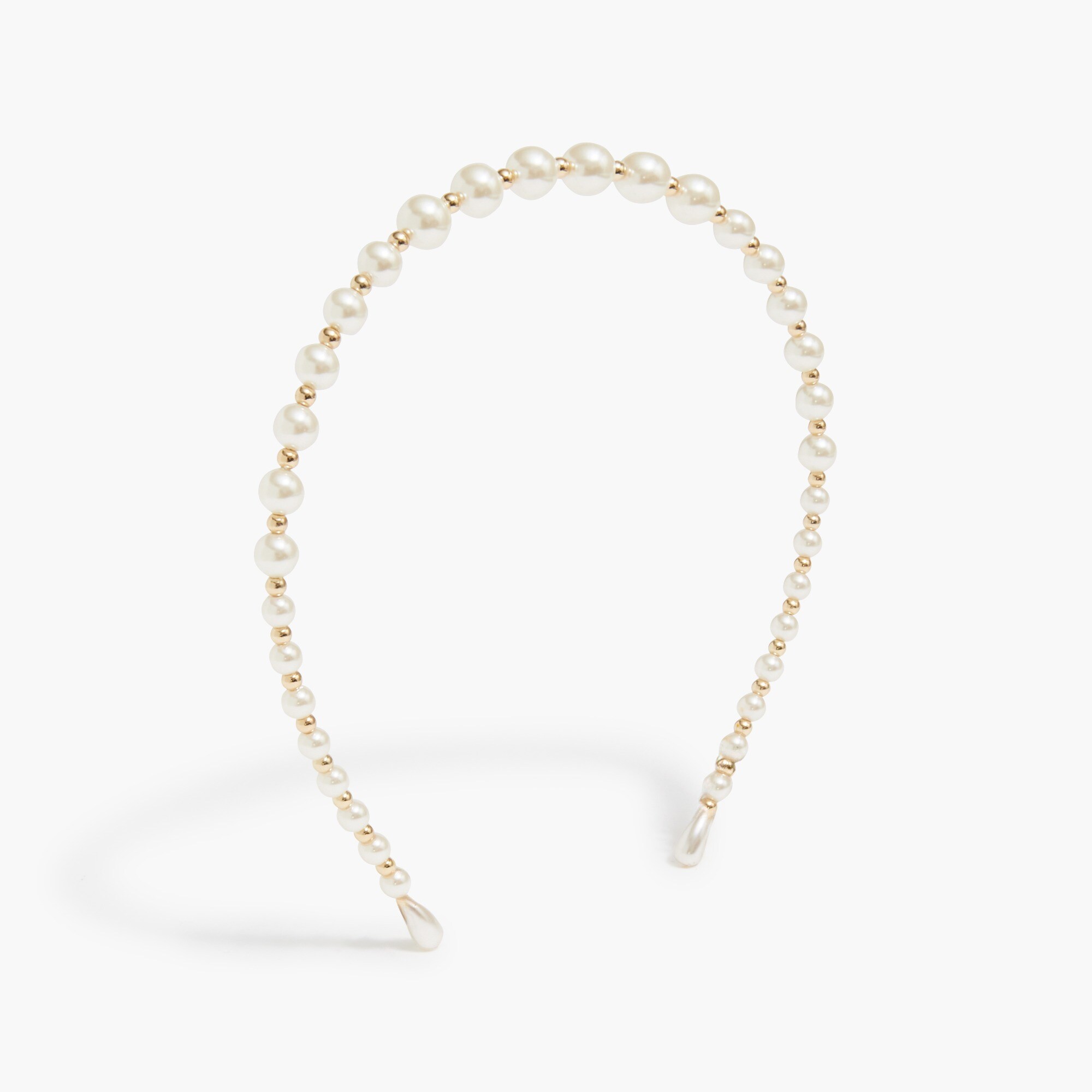 Factory: Pearl And Gold Beaded Headband For Women