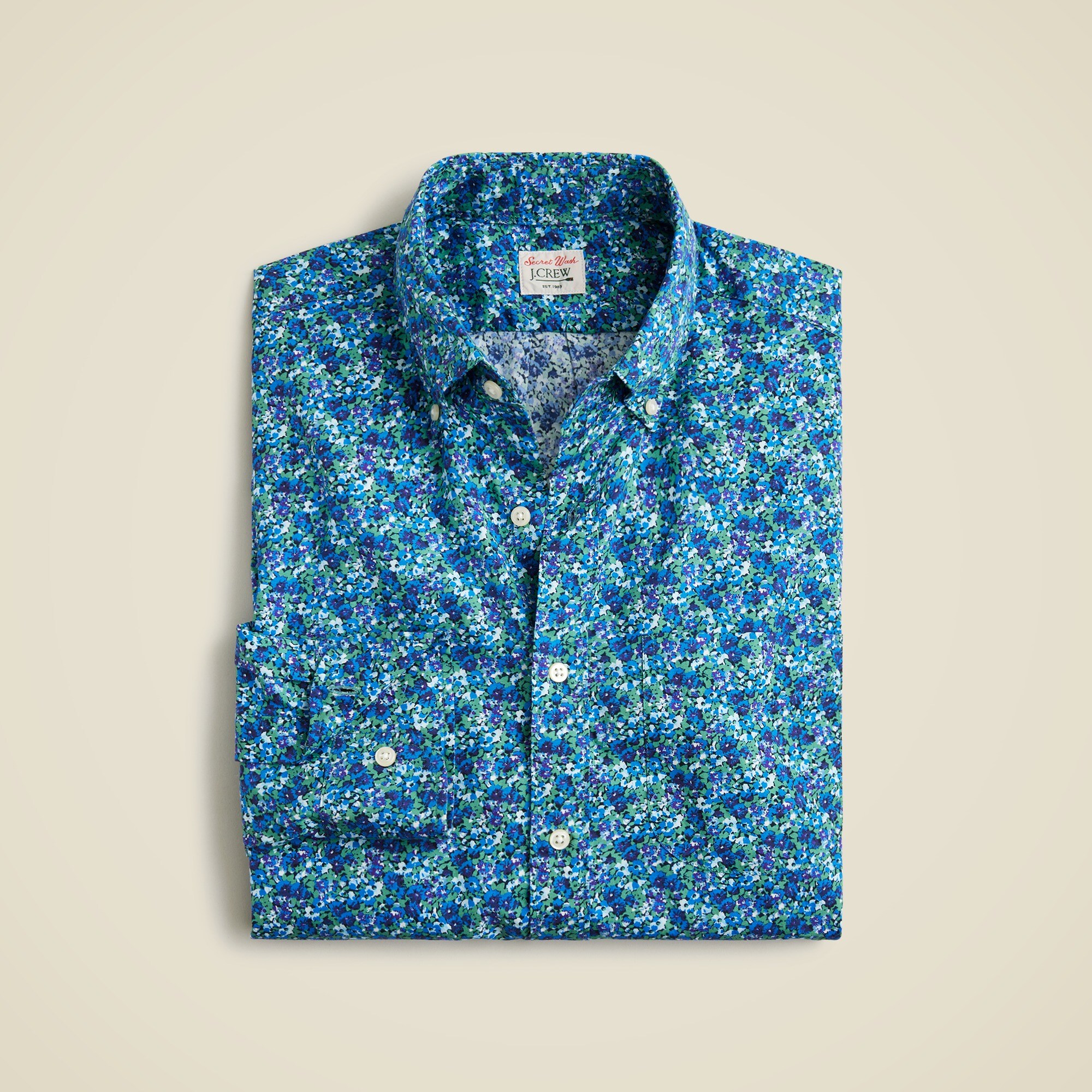 Secret Wash Cotton Poplin Shirt In Print For Men | J.Crew