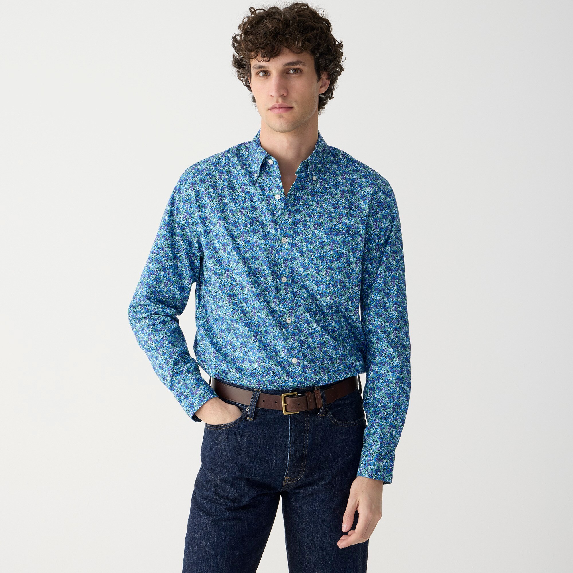 Secret Wash Cotton Poplin Shirt In Print For Men | J.Crew