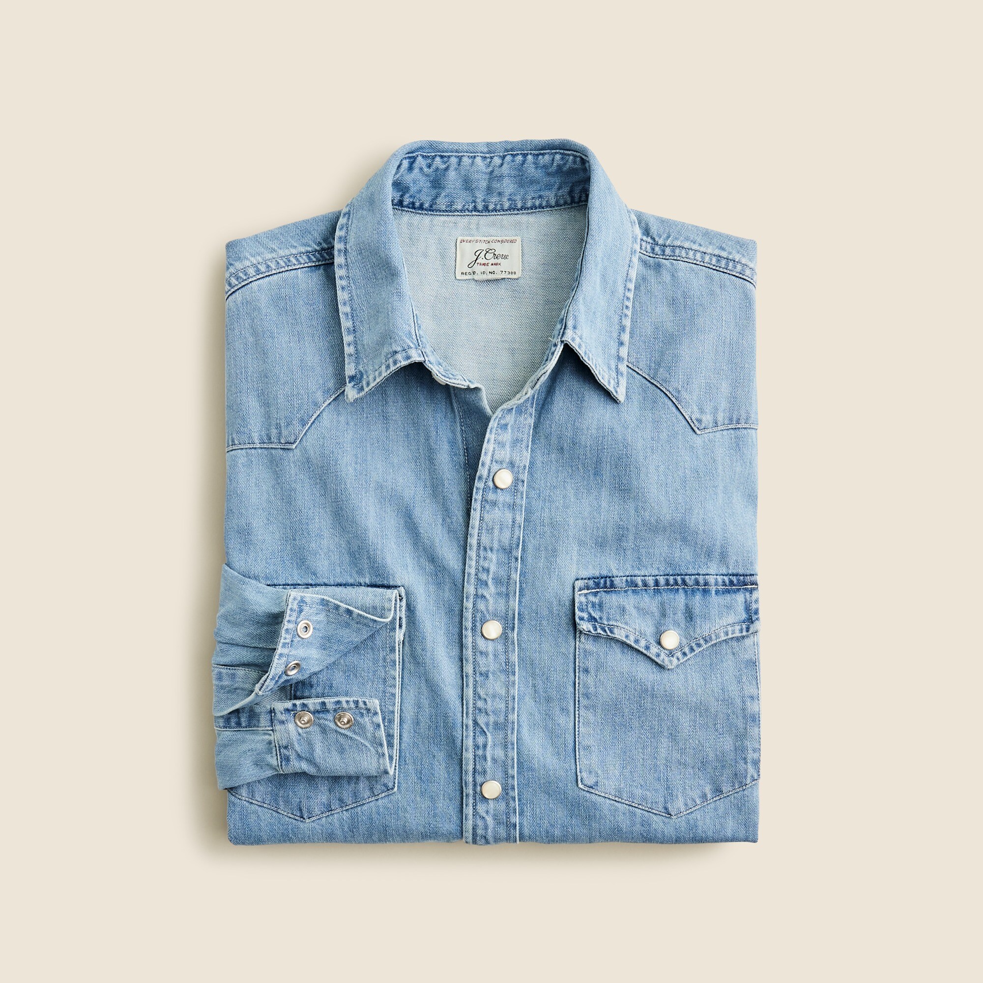 Midweight Denim Western Shirt For Men | J.Crew