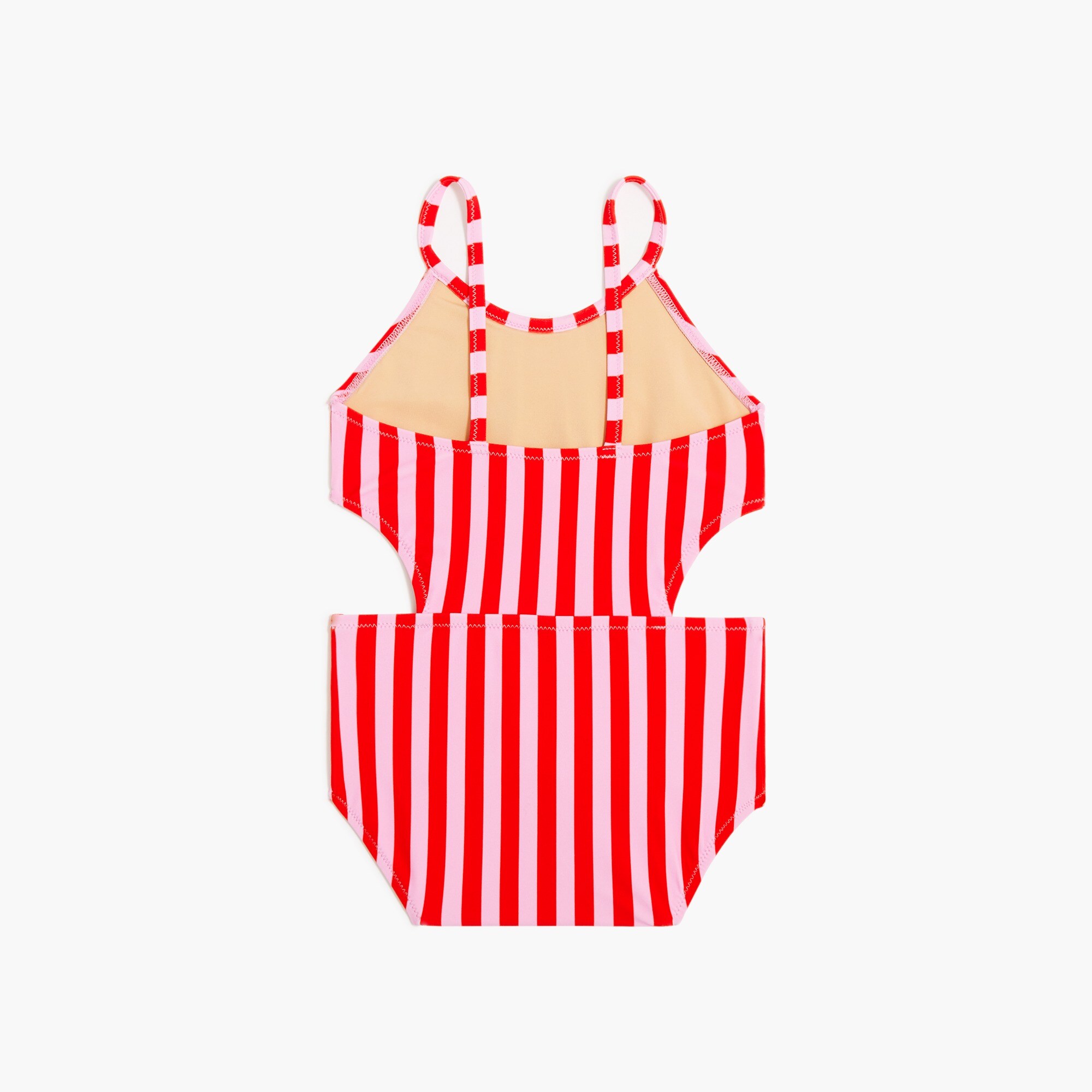 Factory: Girls' Striped Cutout One-piece Swimsuit For Girls