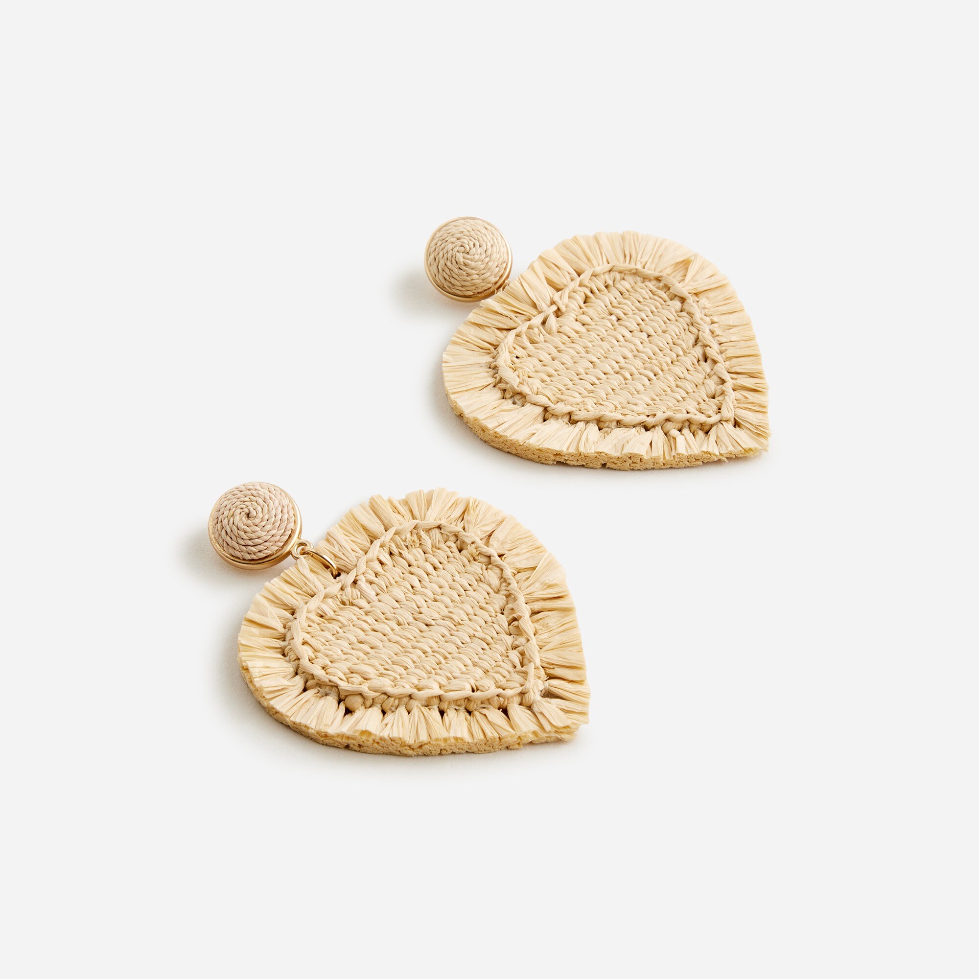 J.Crew: Oversized Heart Raffia Earrings For Women