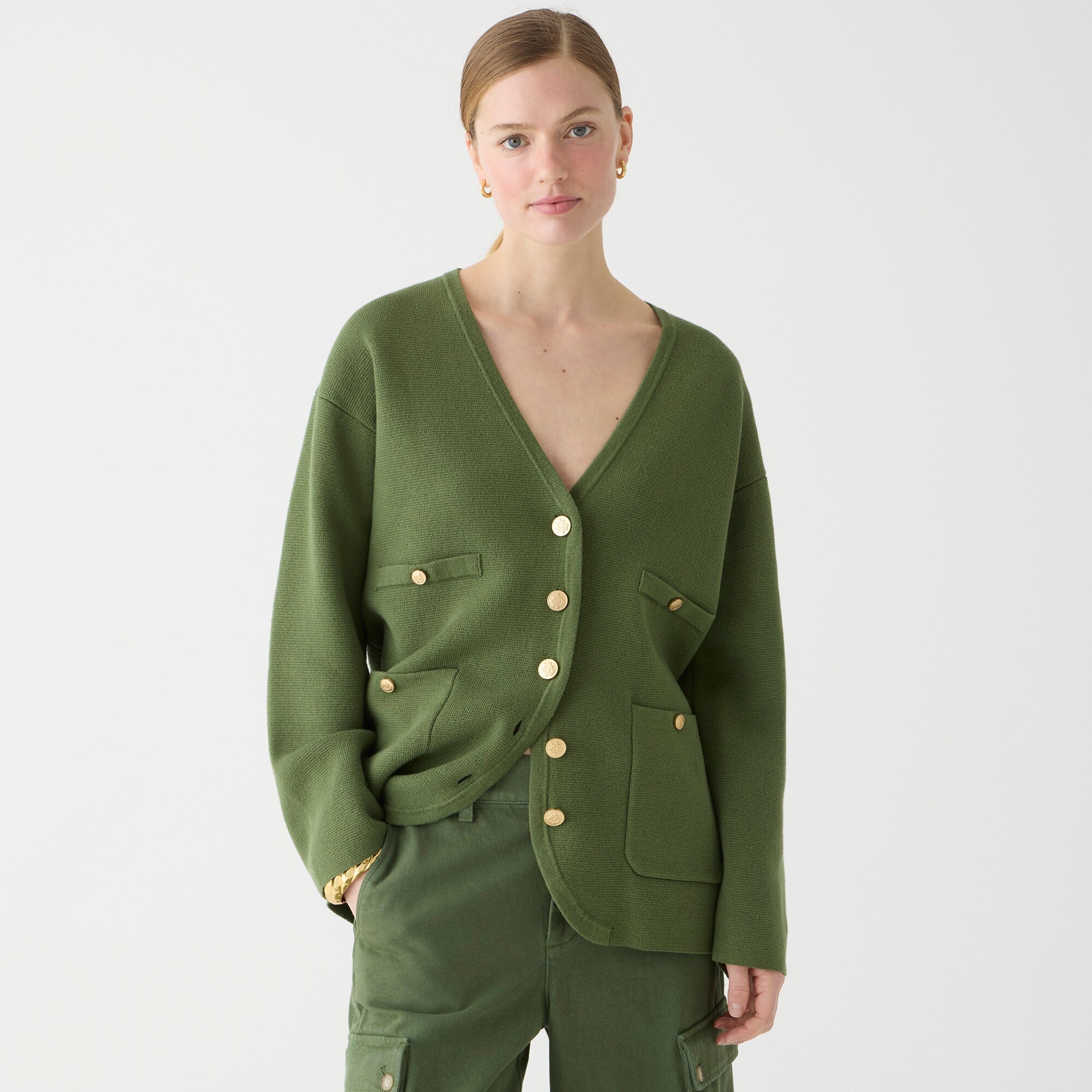 J.Crew: Long V-neck Sweater Blazer For Women