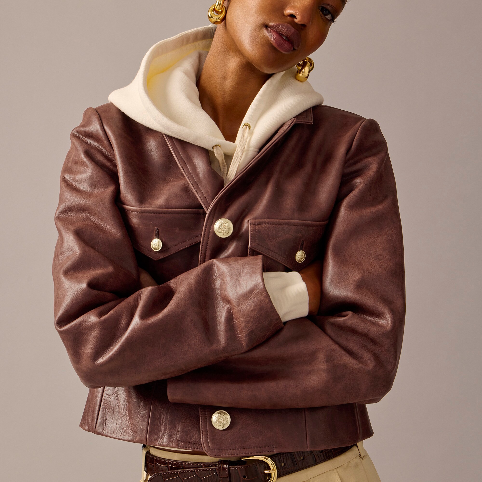 J.Crew: Collection Leather Lady Jacket For Women