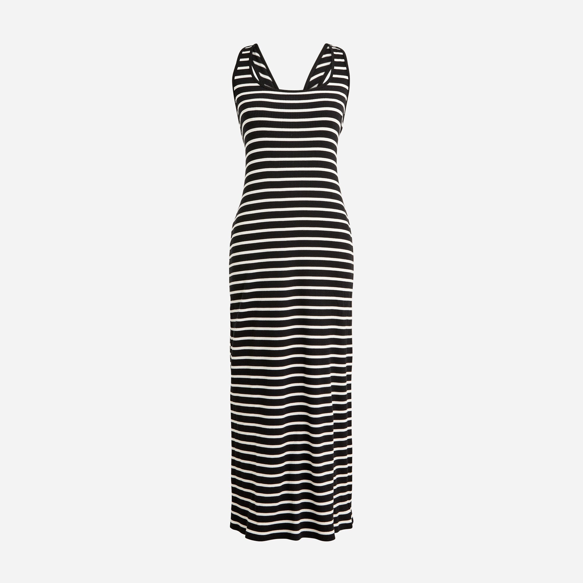 J.Crew: Cross-back Midi Dress In Striped Vintage Rib For Women