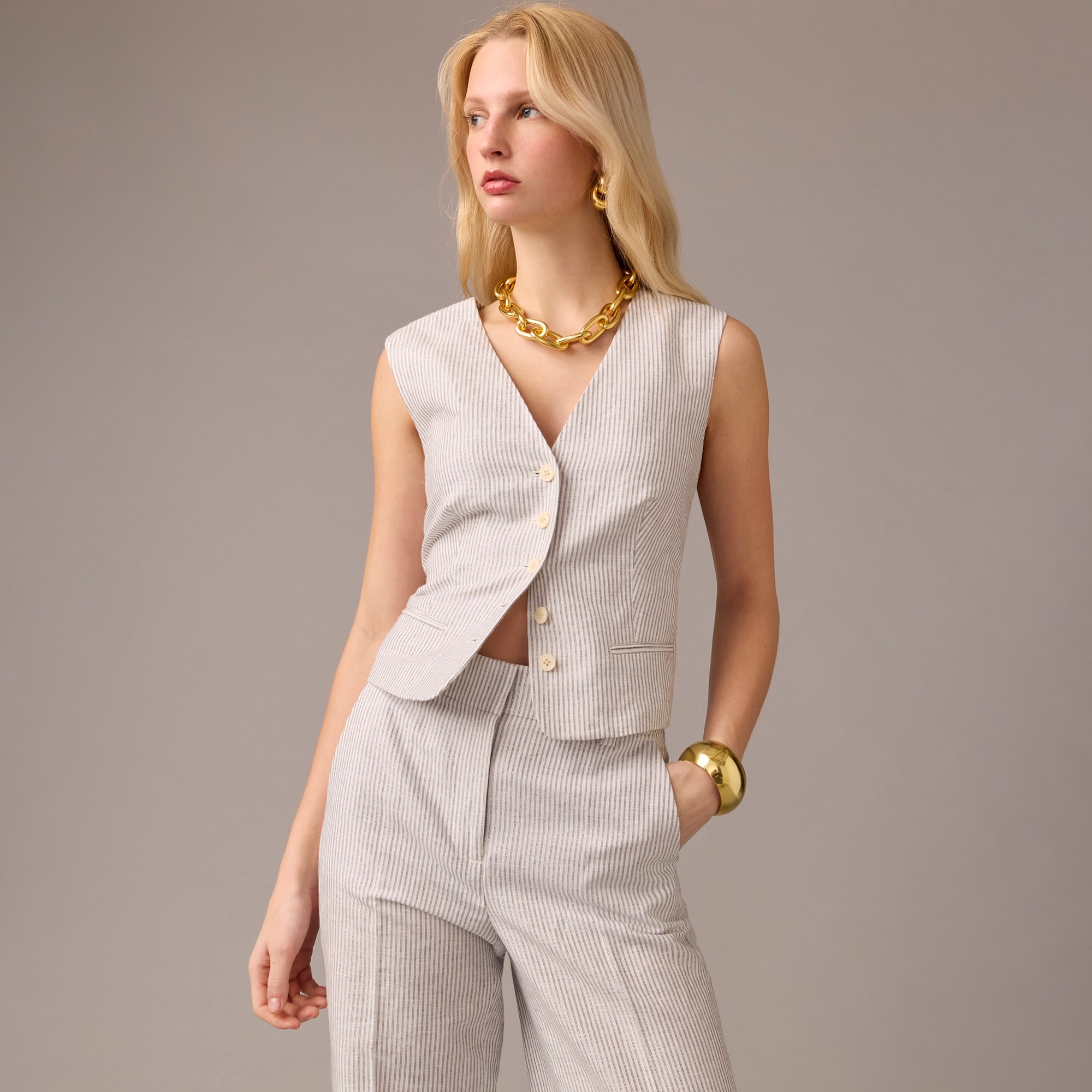 J.Crew: Collection Suit Vest In Italian Linen Blend With Lurex ...