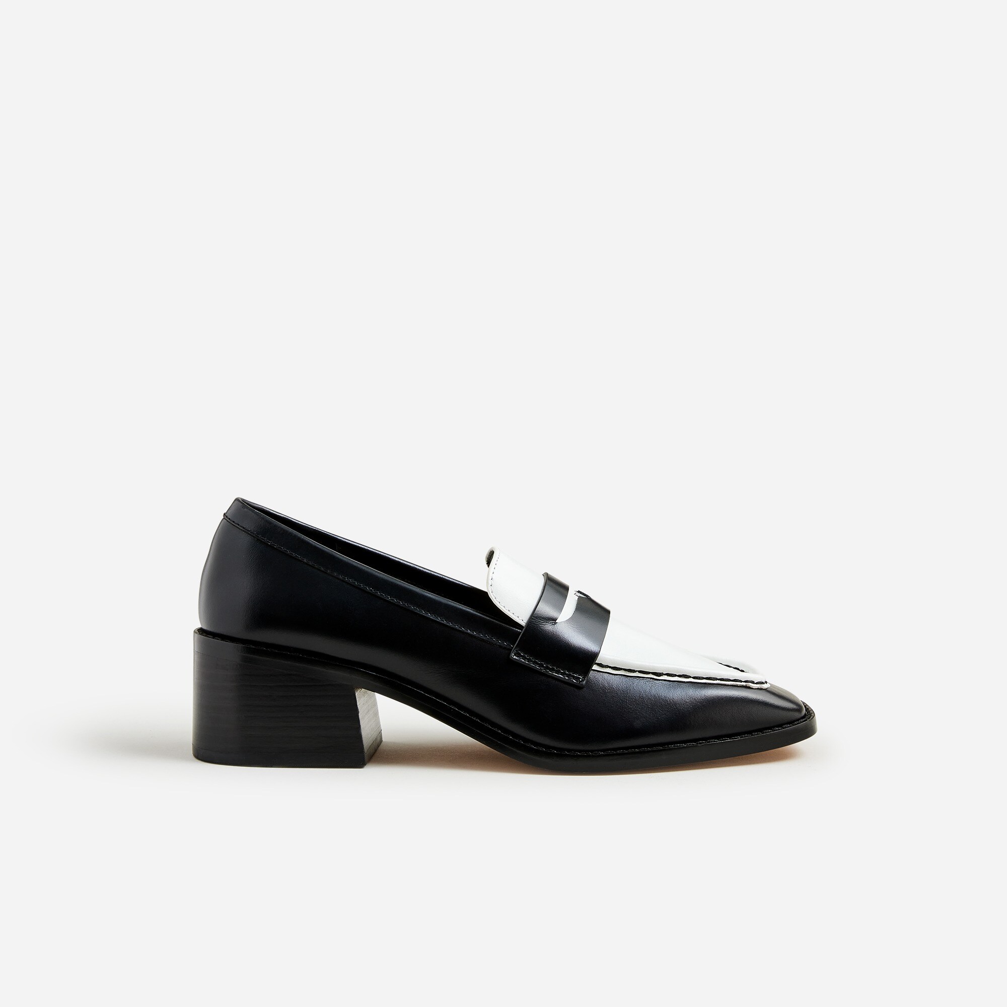 J.Crew: Addison Stacked-heel Loafers In Colorblock Leather For Women