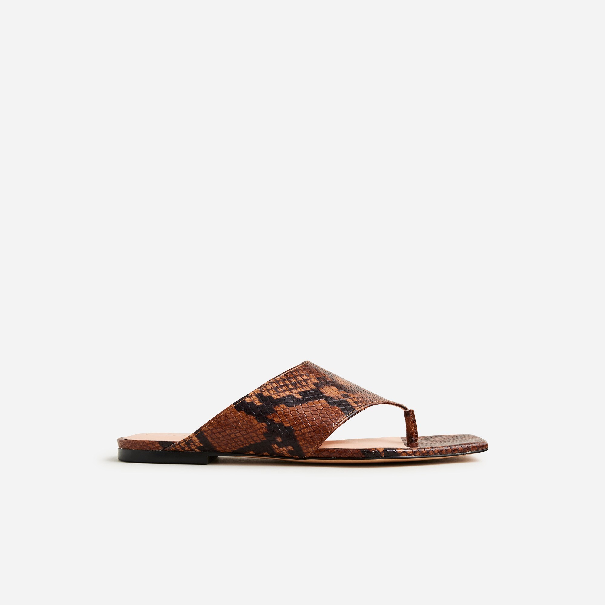 J.Crew: New Capri Wide Thong Sandals In Snake-embossed Leather For Women
