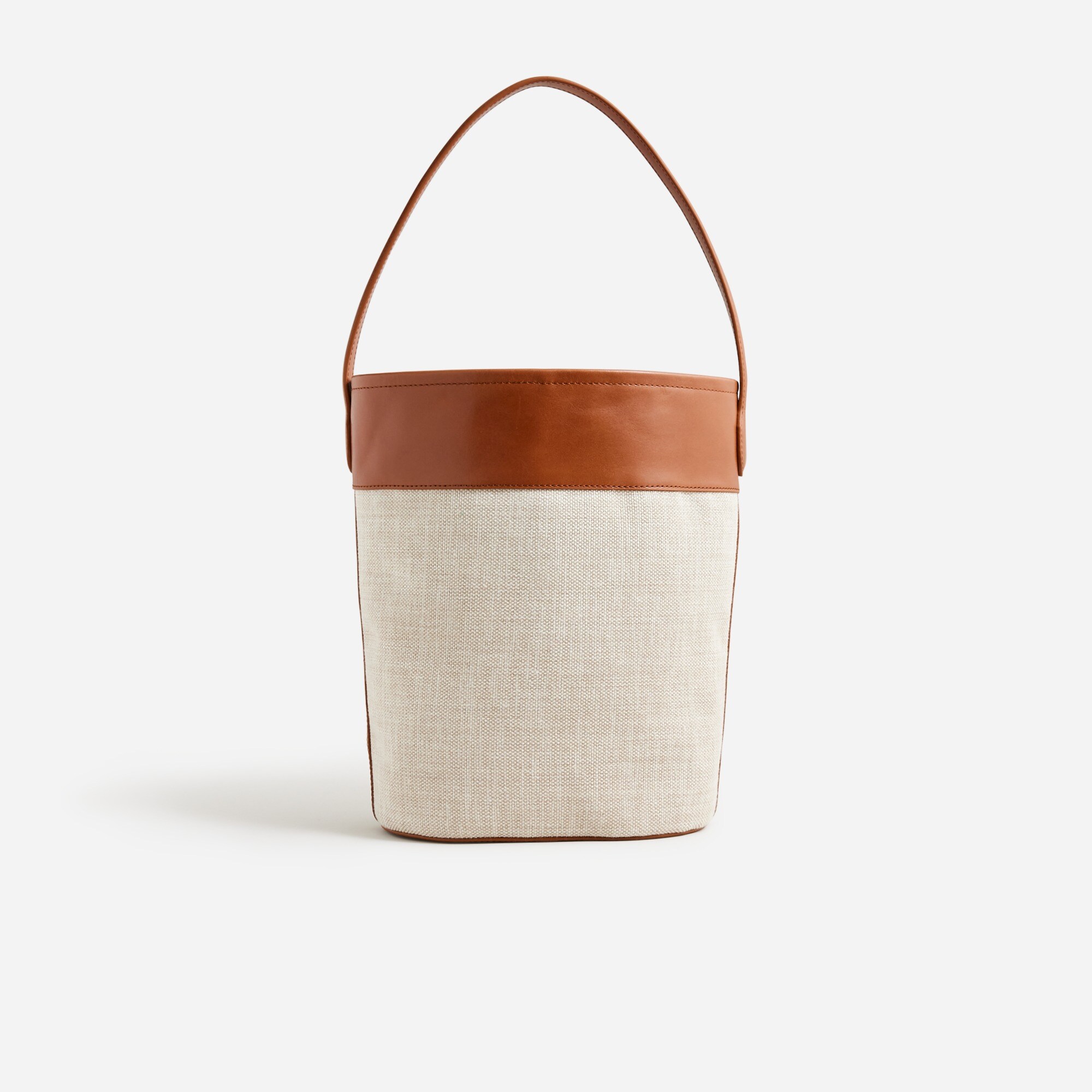 J.Crew: Berkeley Bucket Bag In Leather And Spanish Canvas For Women