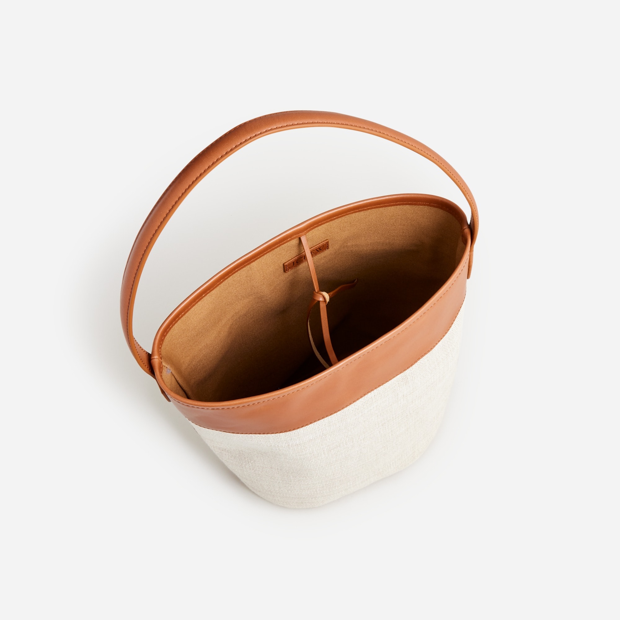 J.Crew: Berkeley Bucket Bag In Leather And Spanish Canvas For Women