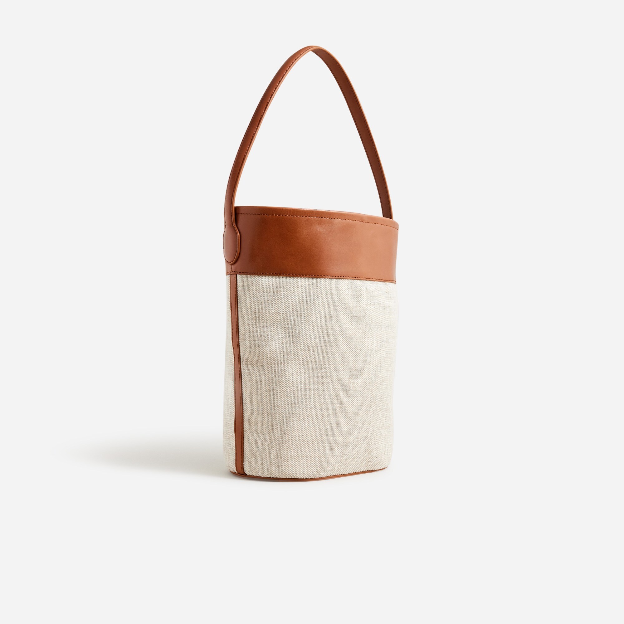 J.Crew: Berkeley Bucket Bag In Leather And Spanish Canvas For Women