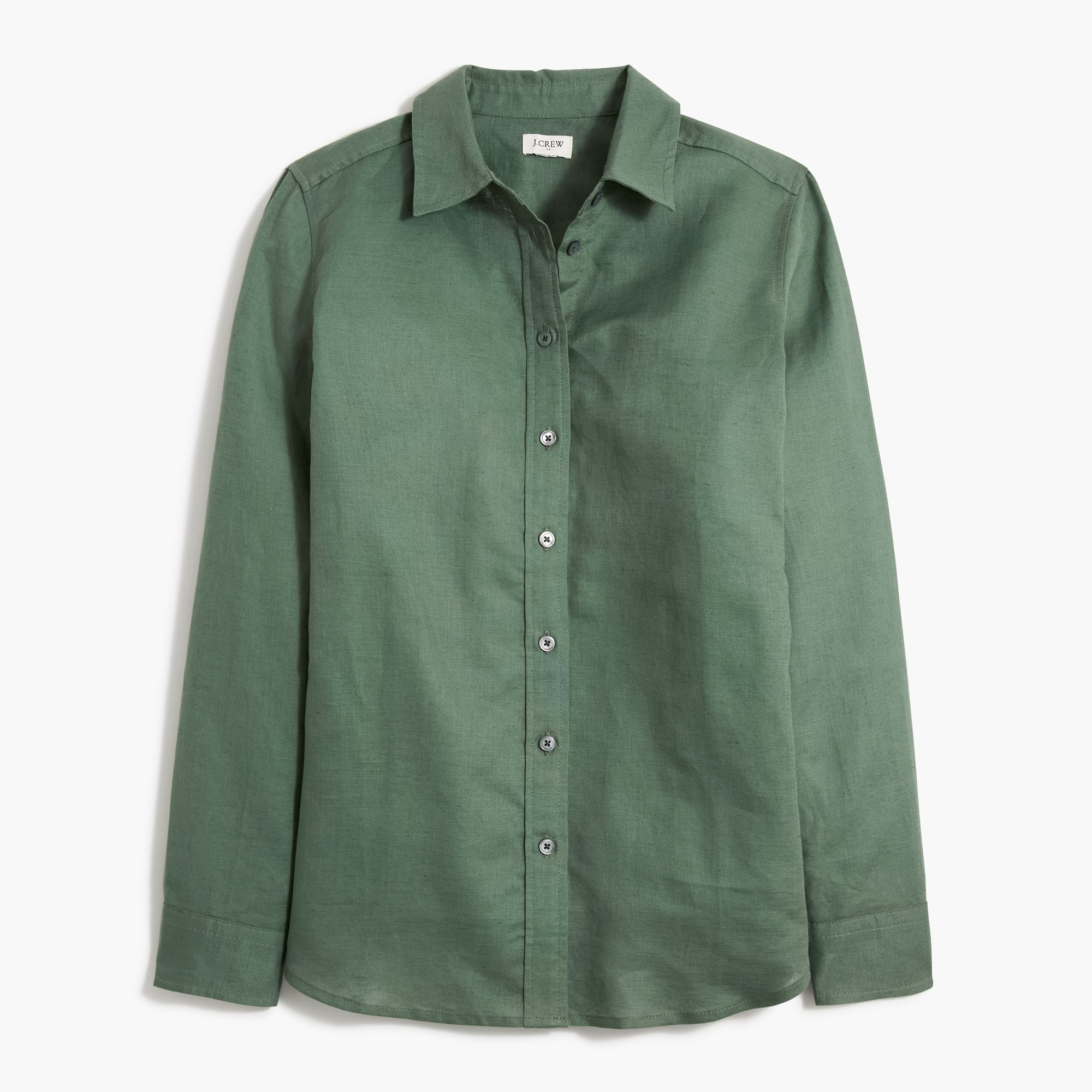 Factory: Linen-blend Button-up Shirt For Women
