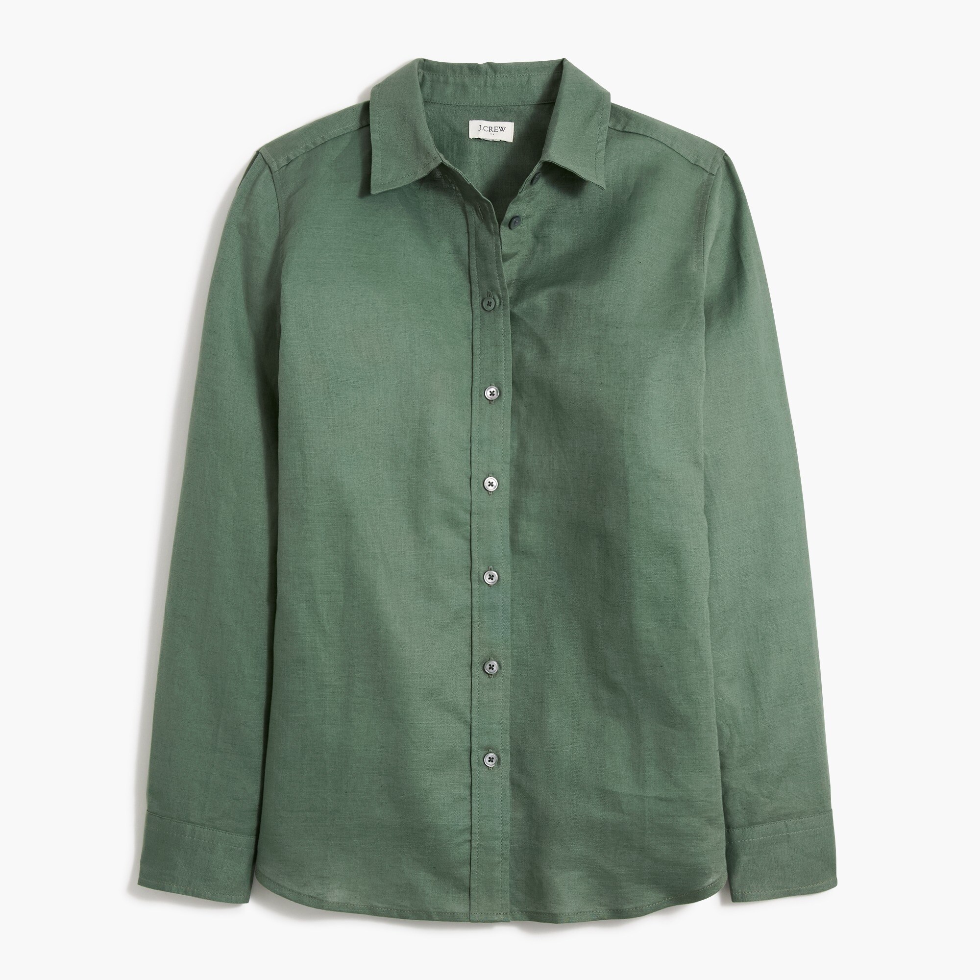 Factory: Linen-blend Button-up Shirt For Women