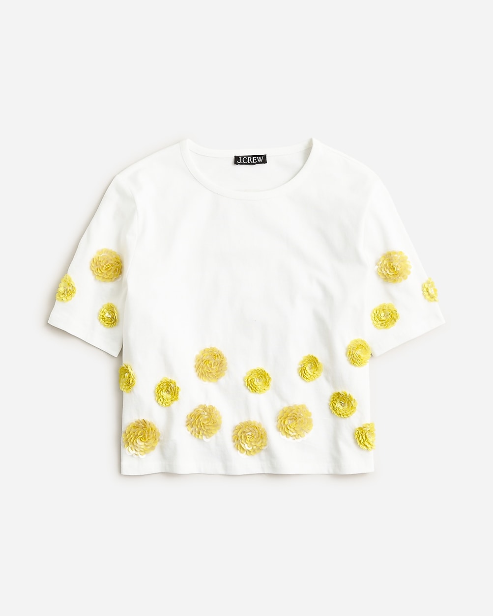 J.Crew: Limited-edition Flower Appliqué T-shirt For Women J.Crew: Limited-edition Flower Appliqué T-shirt For Women