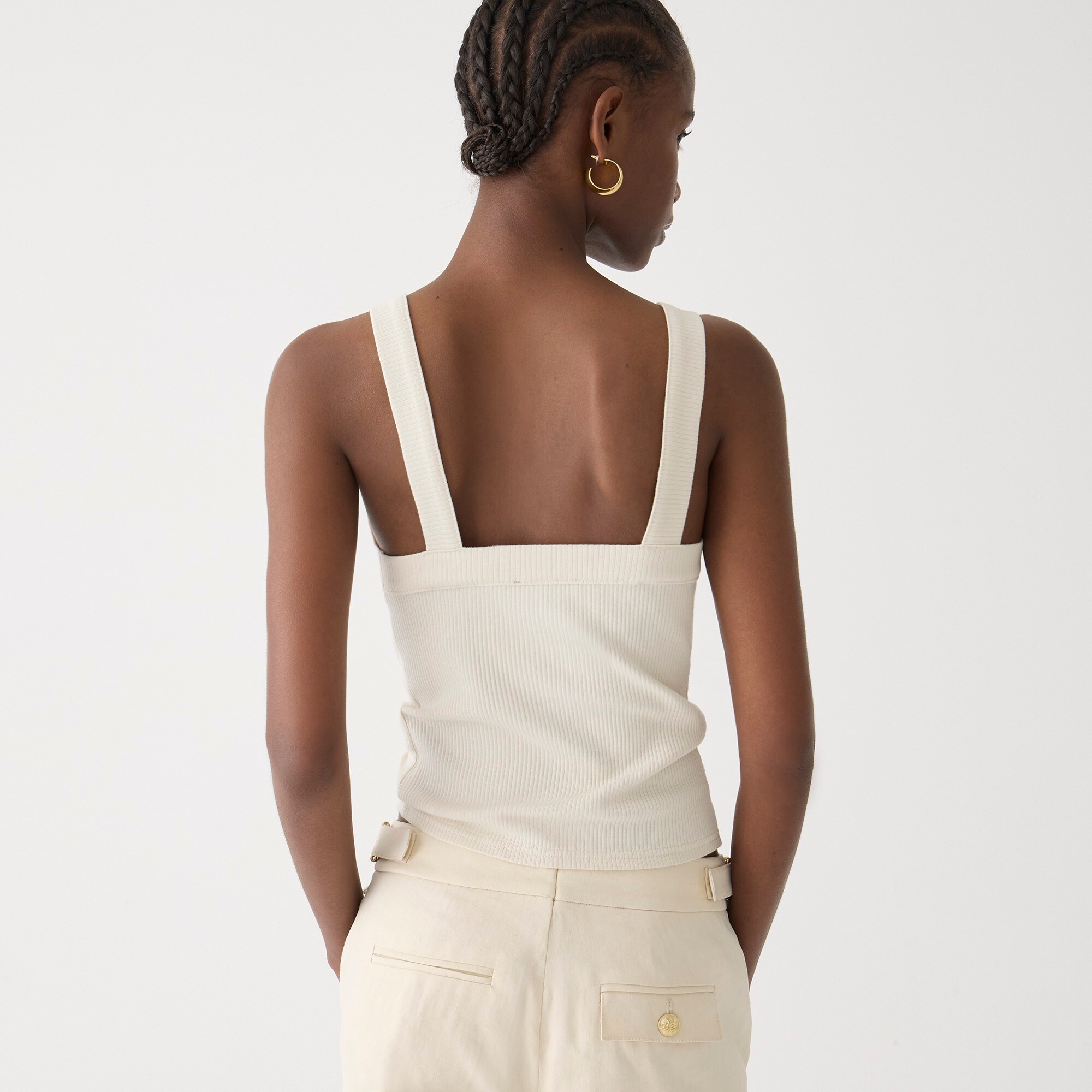 J.Crew: Vintage Rib Wide-strap Tank Top For Women