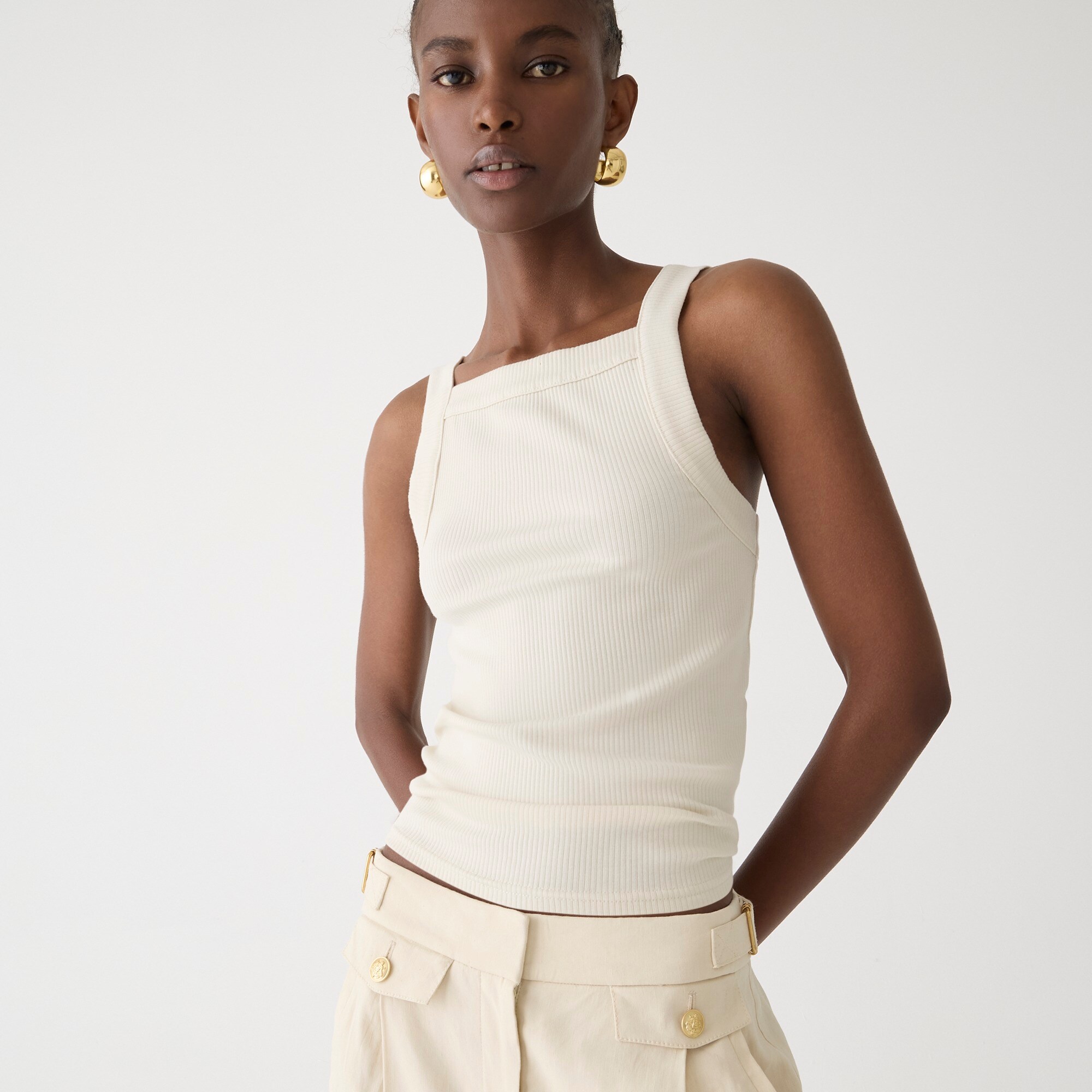 J.Crew: Vintage Rib Wide-strap Tank Top For Women