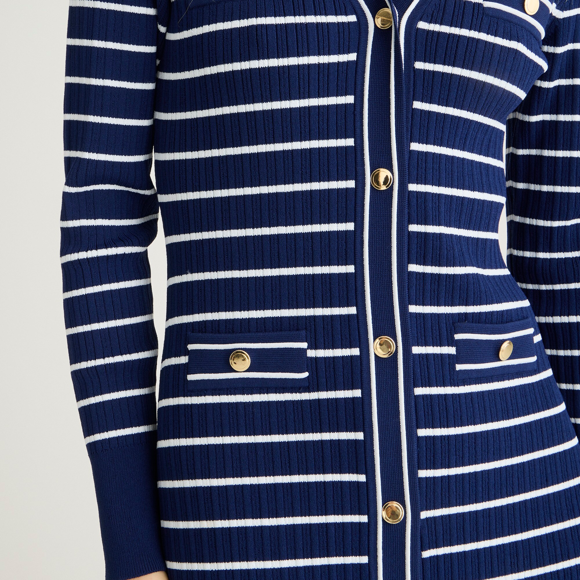 J.Crew: Button-up Sweater-dress In Stripe For Women